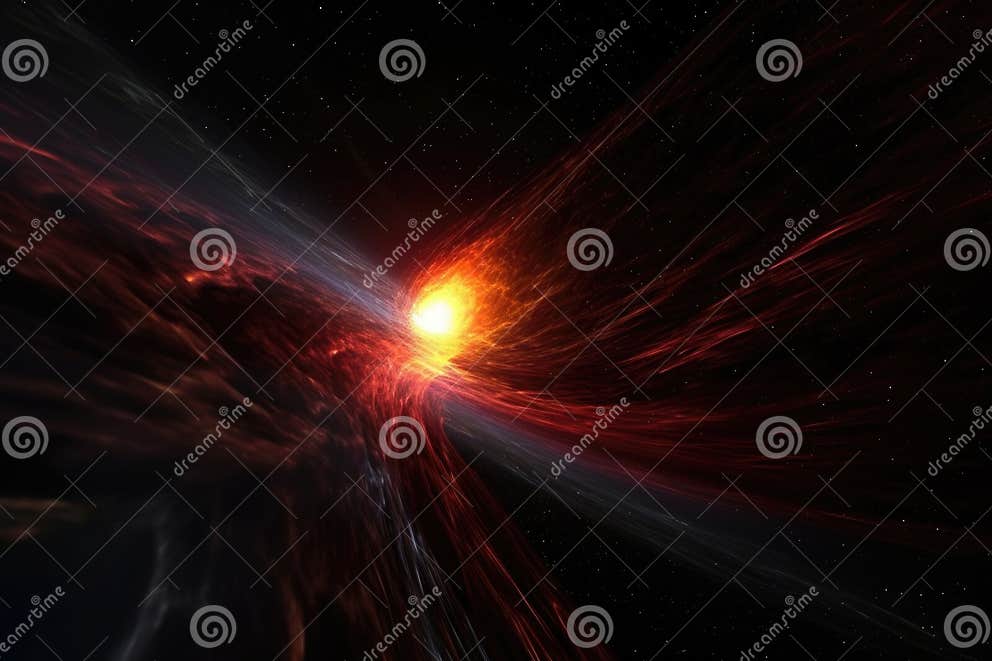 Warped Light from a Distant Quasar Due To Lensing Stock Photo - Image ...
