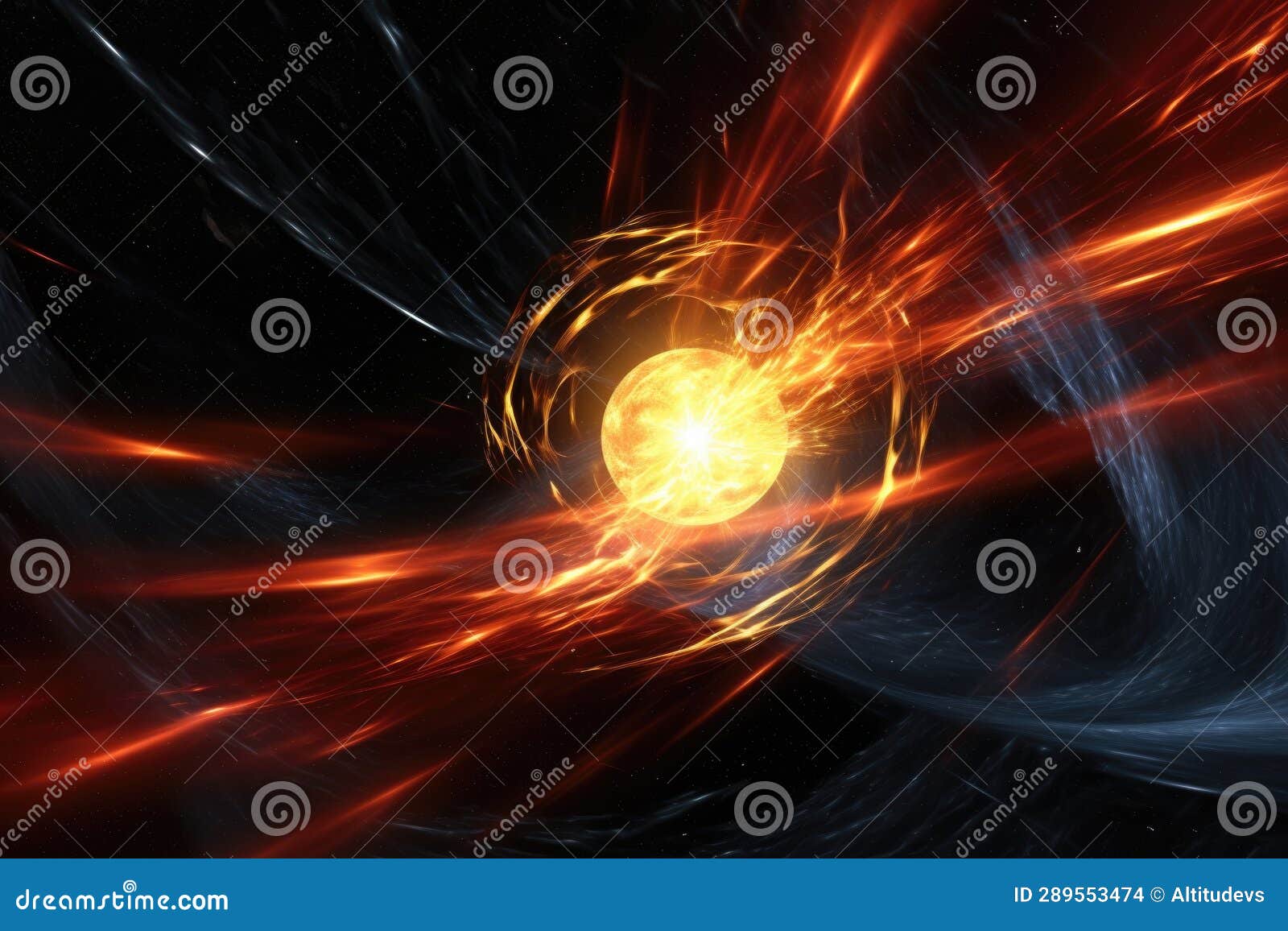 Warped Light from a Distant Quasar Due To Lensing Stock Photo - Image ...