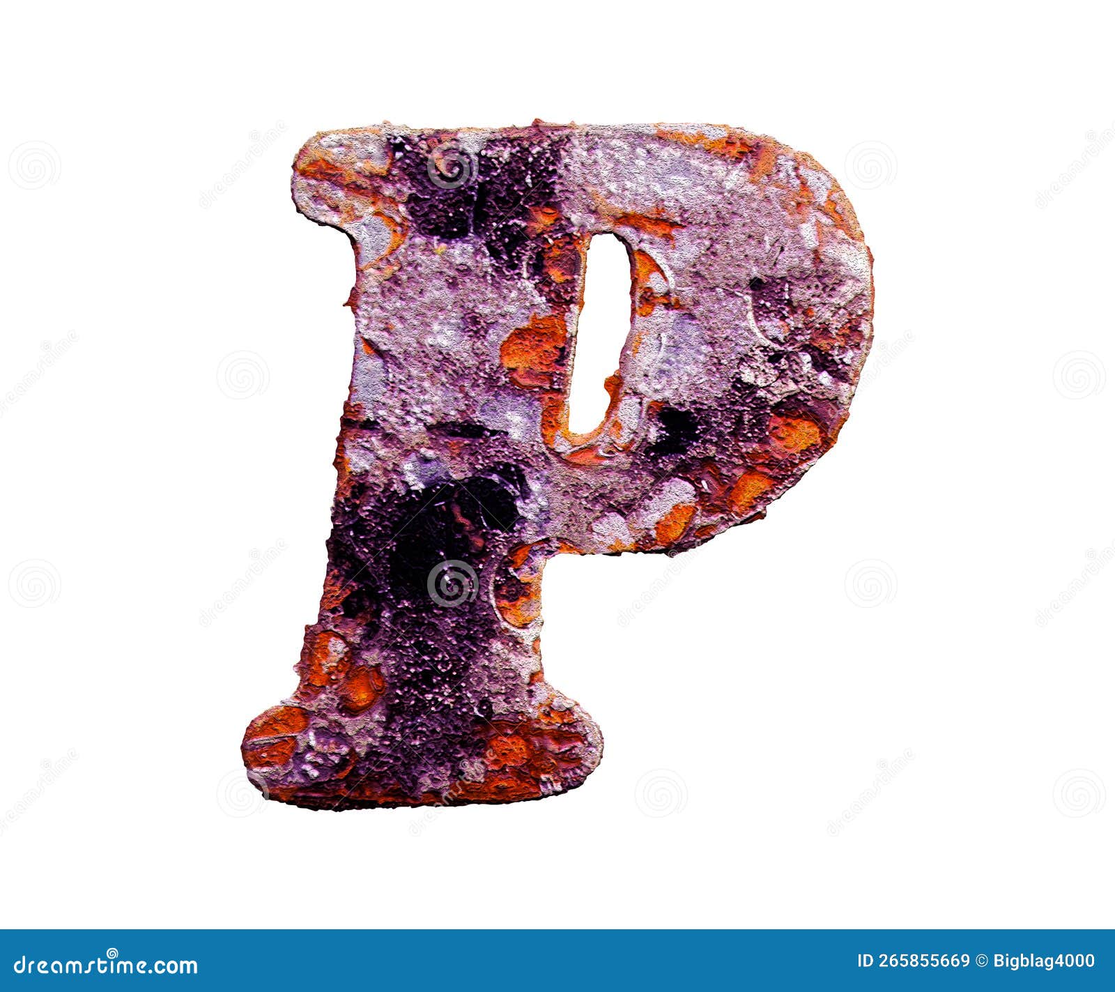 Warped Rusty Letter with Glue Stains.Decorative Grunge Font. Stock ...