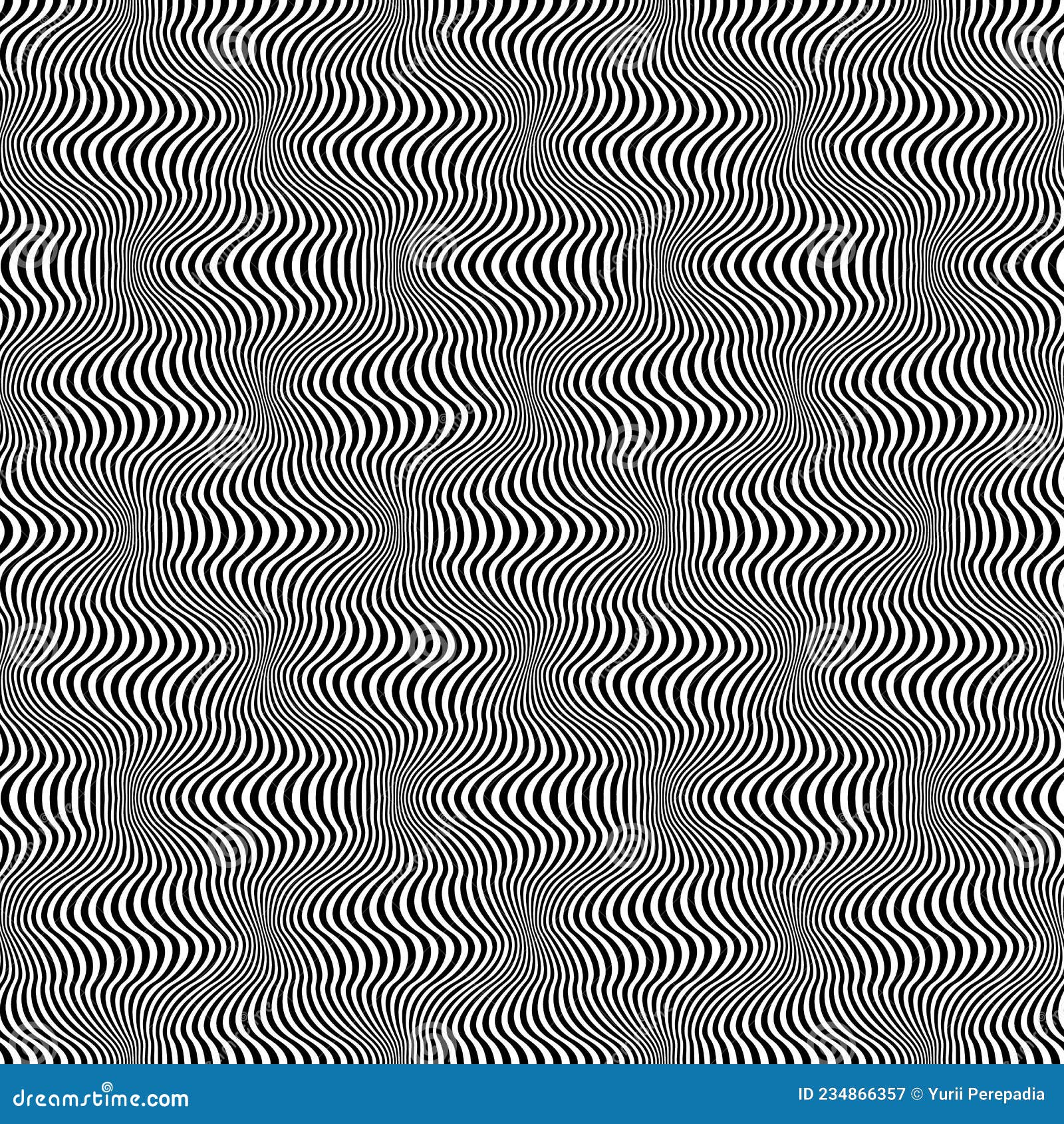 Warped Seamless Pattern of Black Wavy Lines. Optical Art Repeatable ...