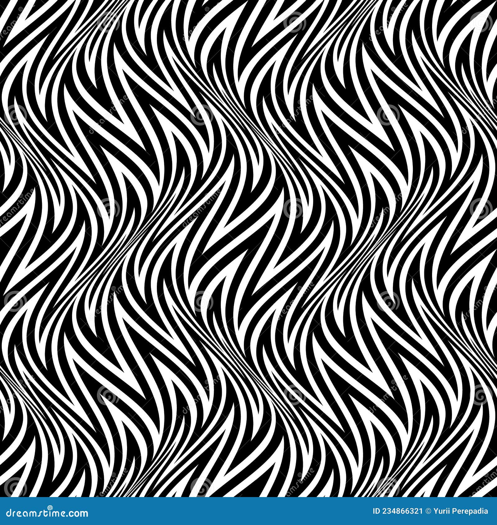 Warped Seamless Pattern of Black Zigzag Lines in Form of a Flame ...