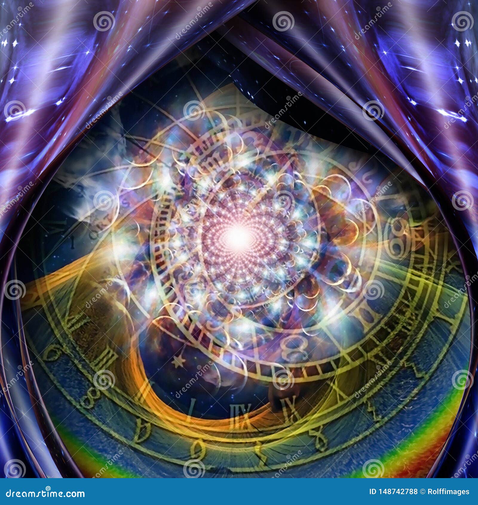 Warped time stock illustration. Illustration of astral - 148742788