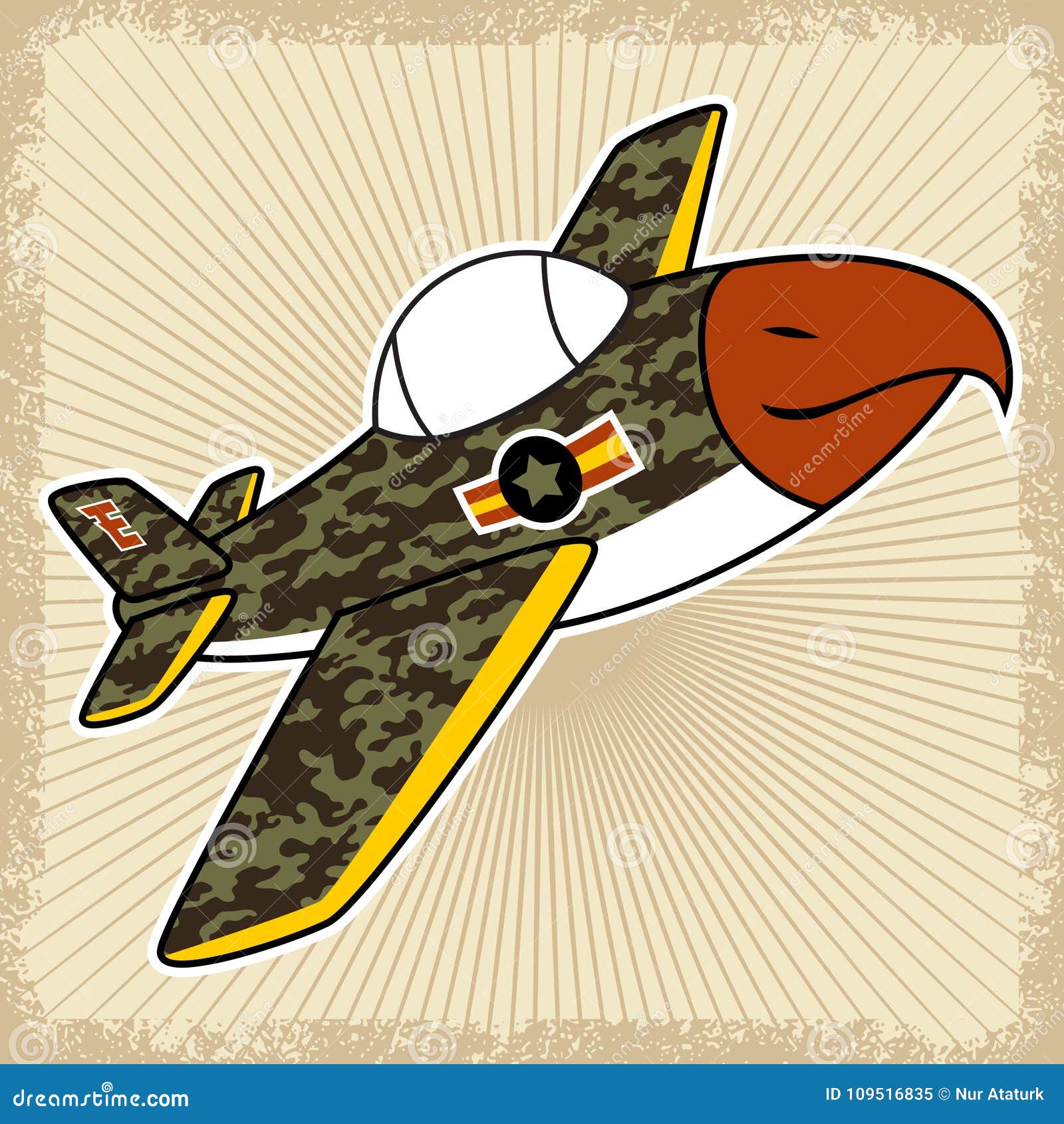 Warplane Cartoon on Splatter Frame Stock Vector - Illustration of frame ...