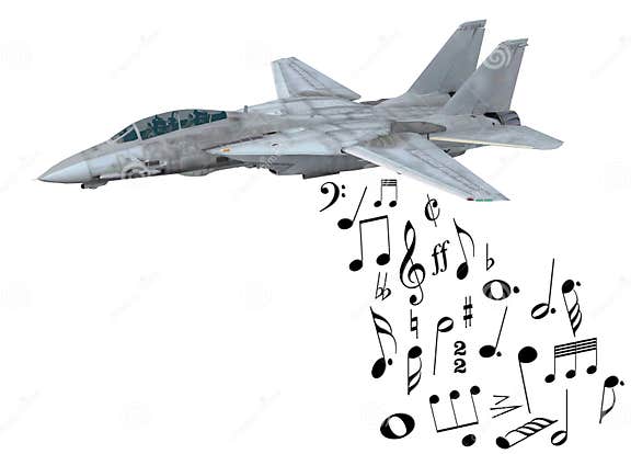 Warplane Launching Musical Notes Stock Illustration - Illustration of ...