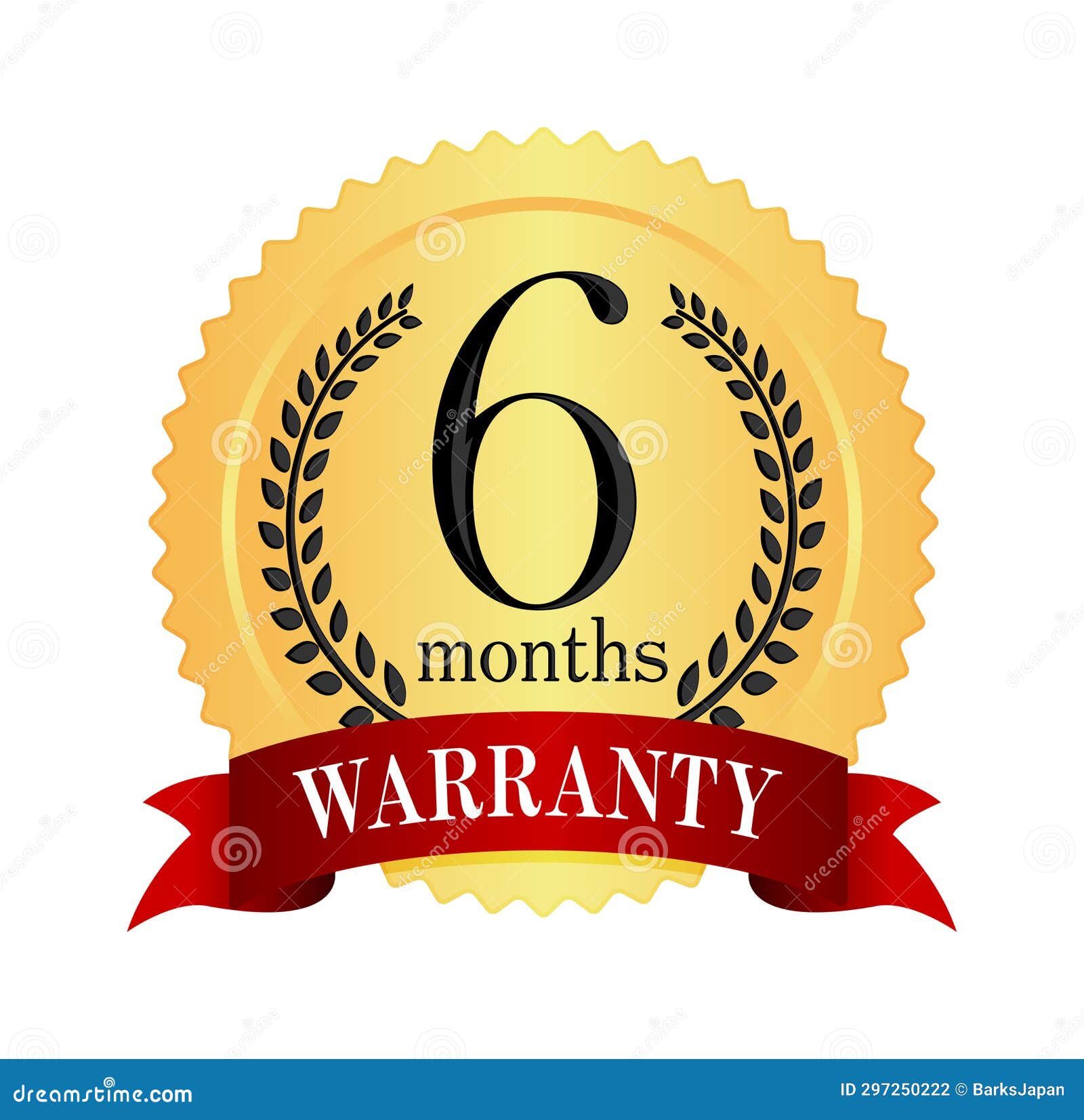 Warranty Badge (label) Illustration ( 6 Months Stock Vector ...