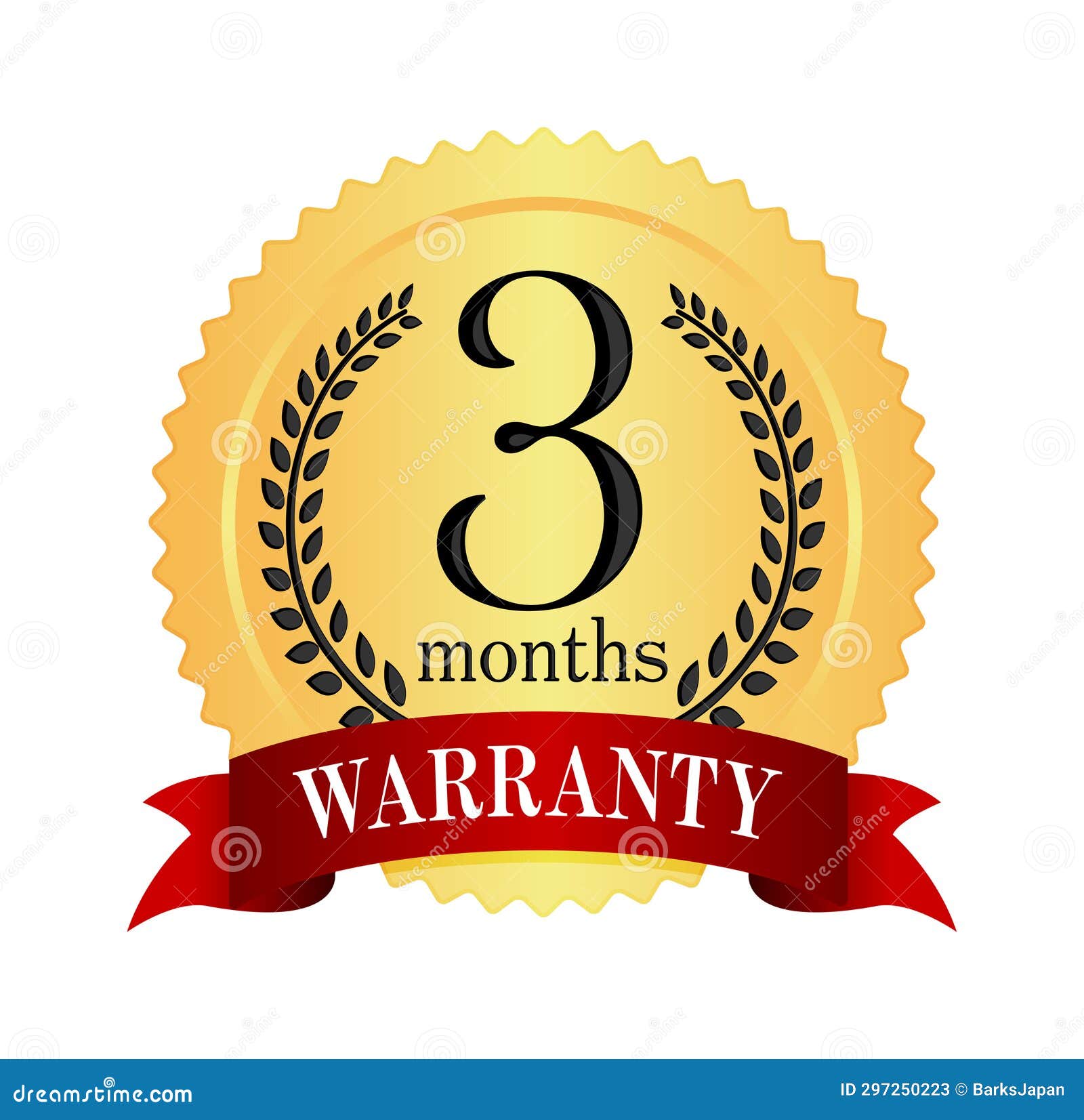 Warranty Badge (label) Illustration ( 3 Months Stock Vector ...
