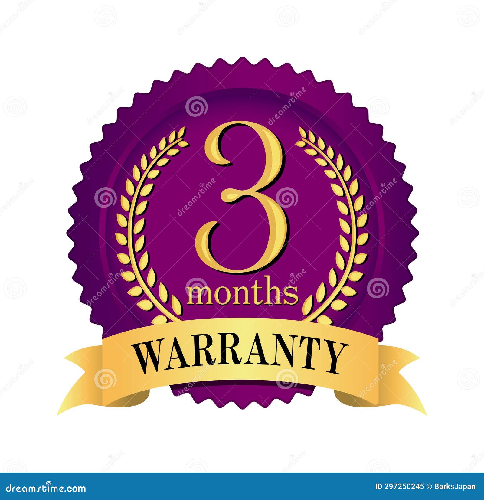 Warranty Badge (label) Illustration ( 3 Months Stock Vector ...