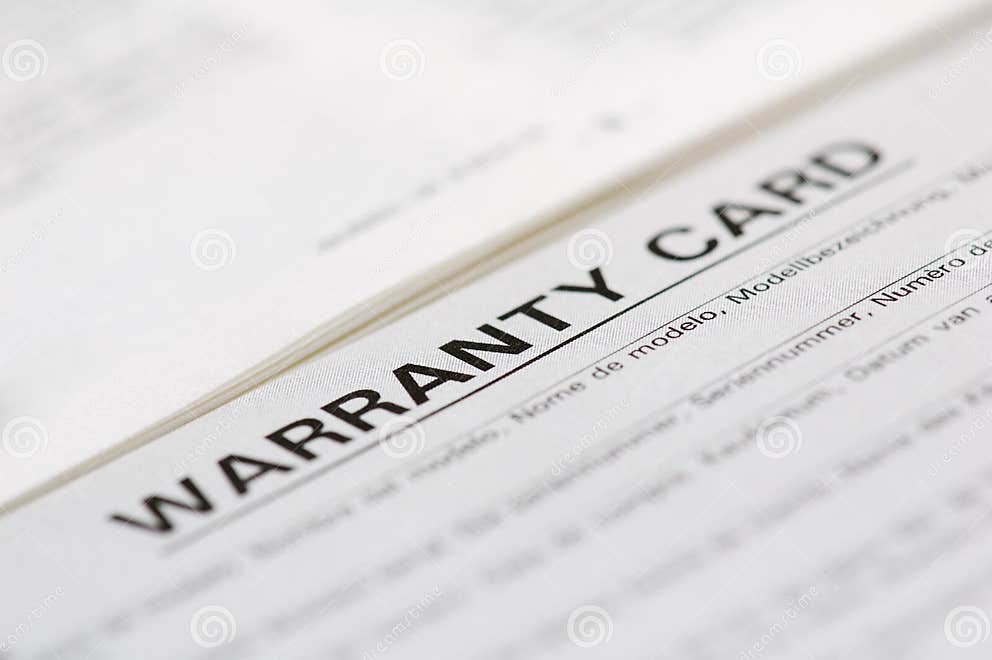 Warranty card stock image. Image of financial, certificated - 17920907
