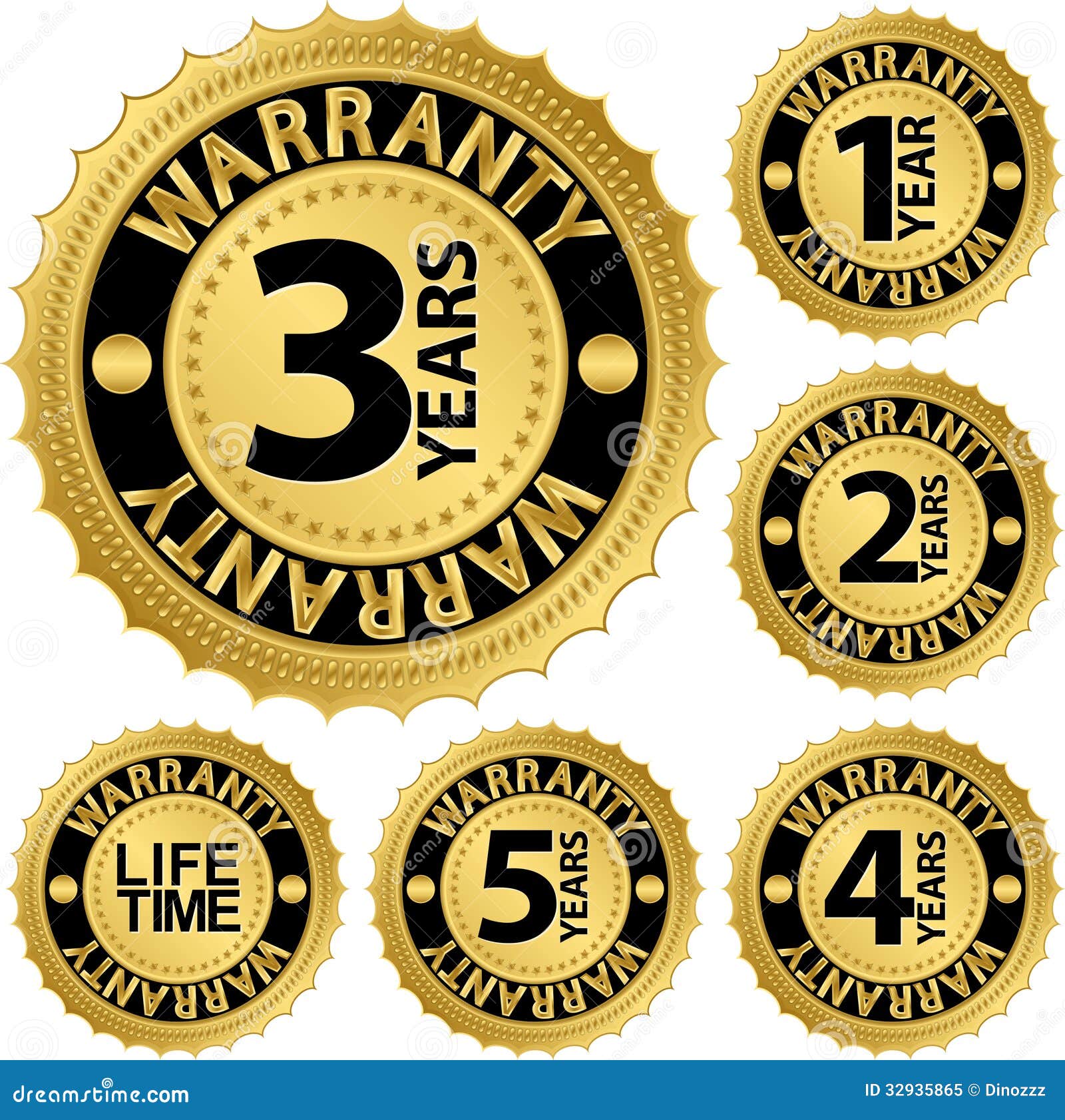 Warranty golden label set stock vector. Illustration of single - 32935865 Warranty golden label set stock vector. Illustration of single - 32935865