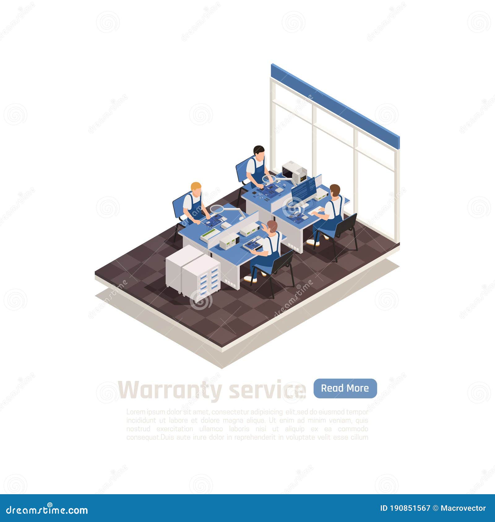 Warranty Service Isometric Illustration Stock Vector - Illustration of ...