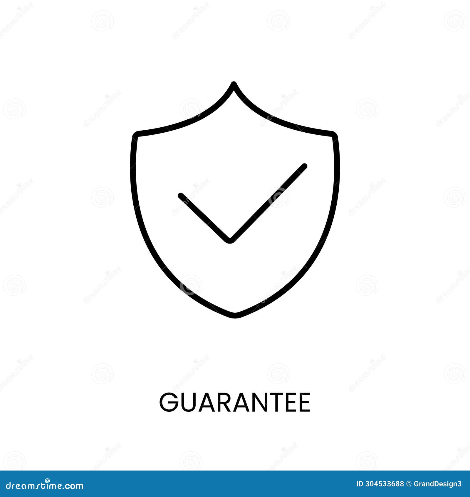 Warranty, Shield with Check Mark Line Icon Vector Stock Illustration ...