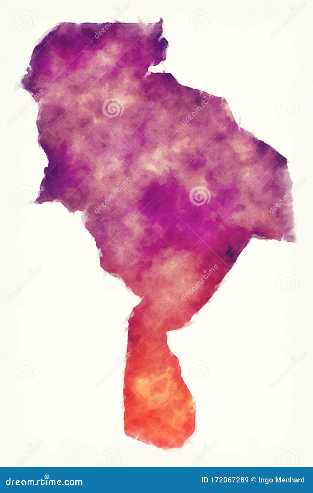 Warrap Former State Watercolor Map of South Sudan Stock Illustration ...