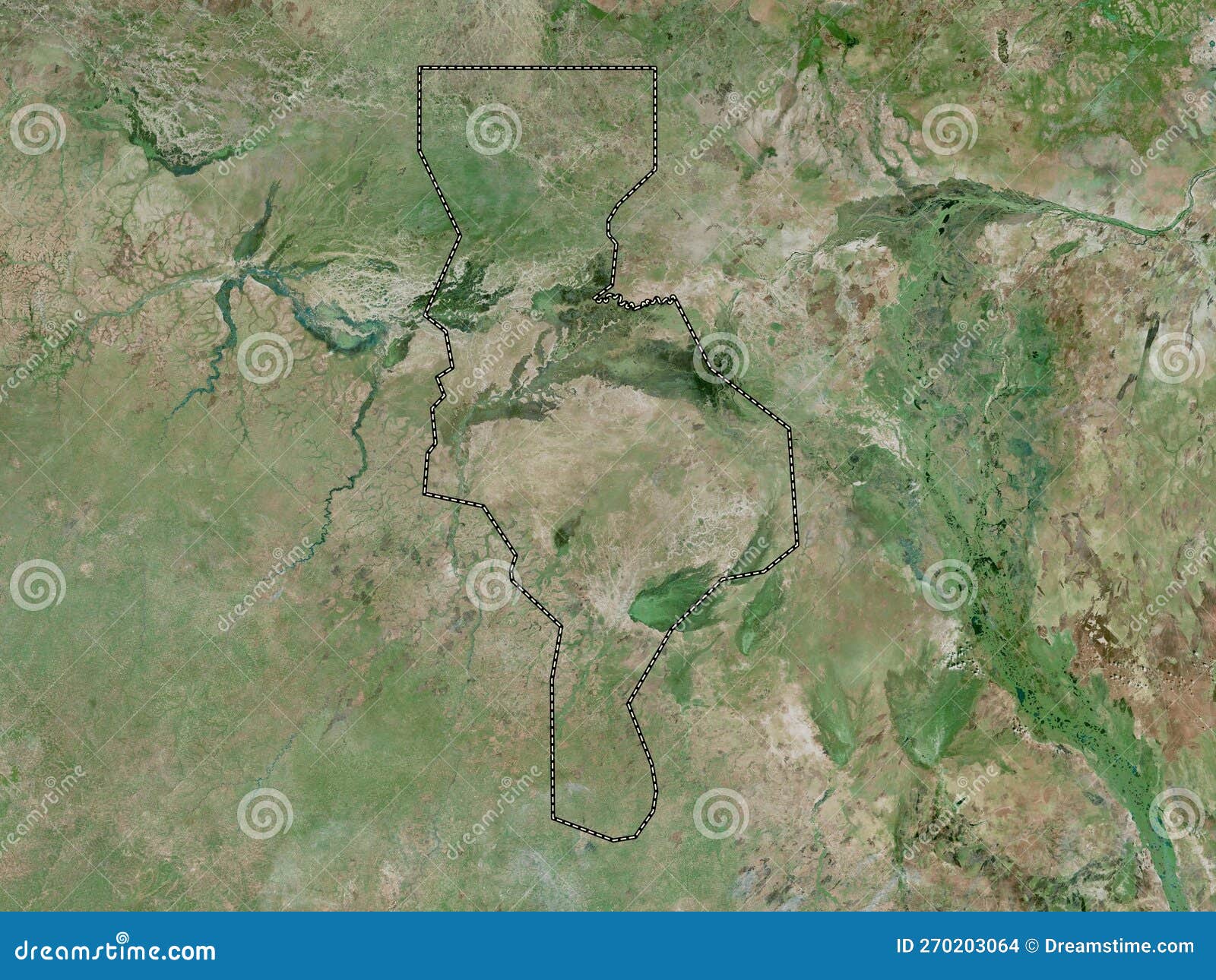 Warrap, South Sudan. High-res Satellite. No Legend Stock Illustration ...