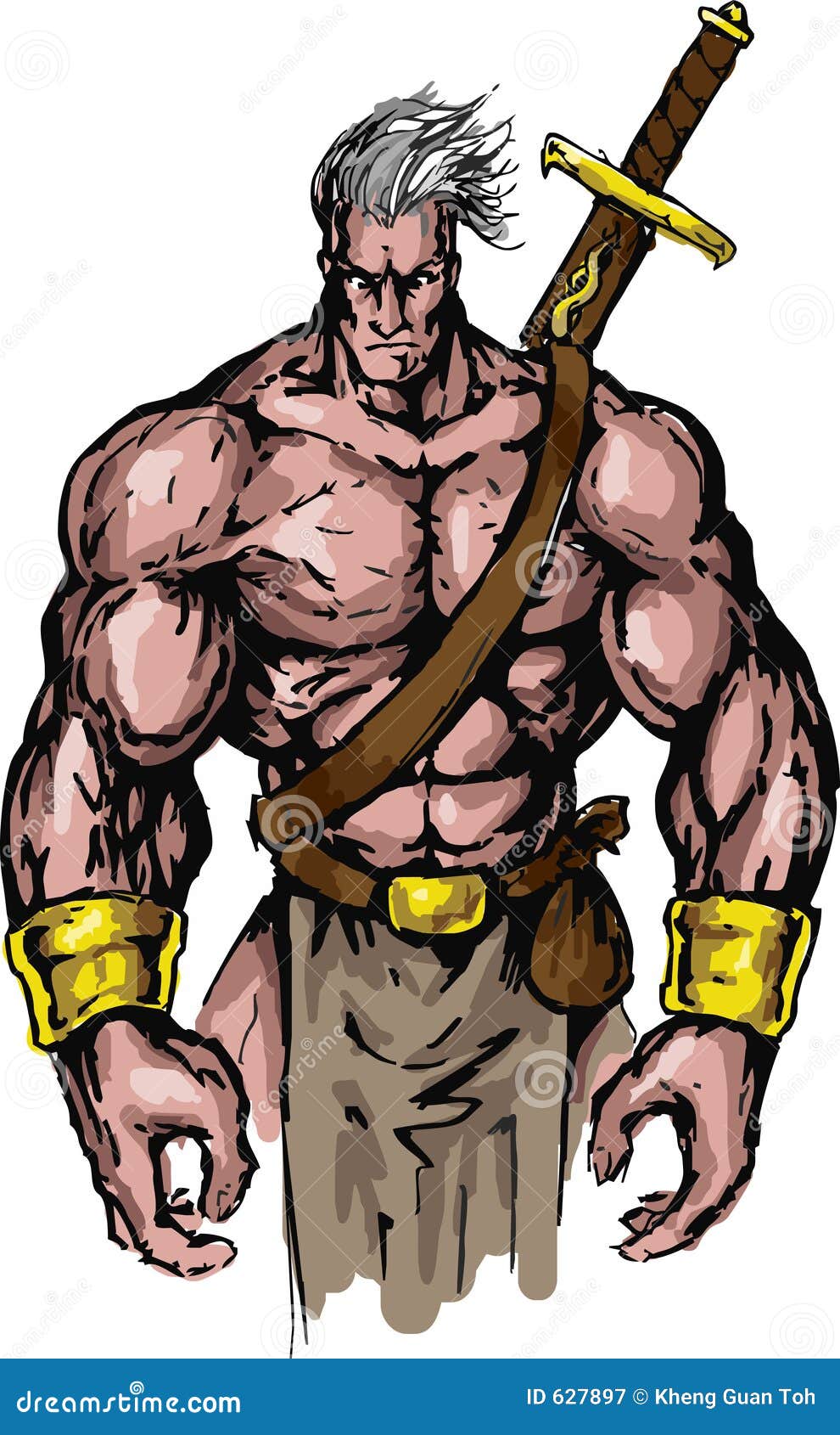 Warrior stock illustration. Illustration of muscular, fighter - 627897