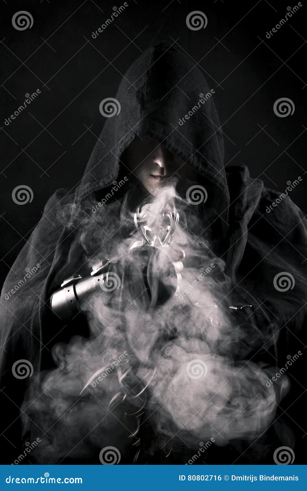 Warrior in abstract smoke stock photo. Image of costume - 80802716