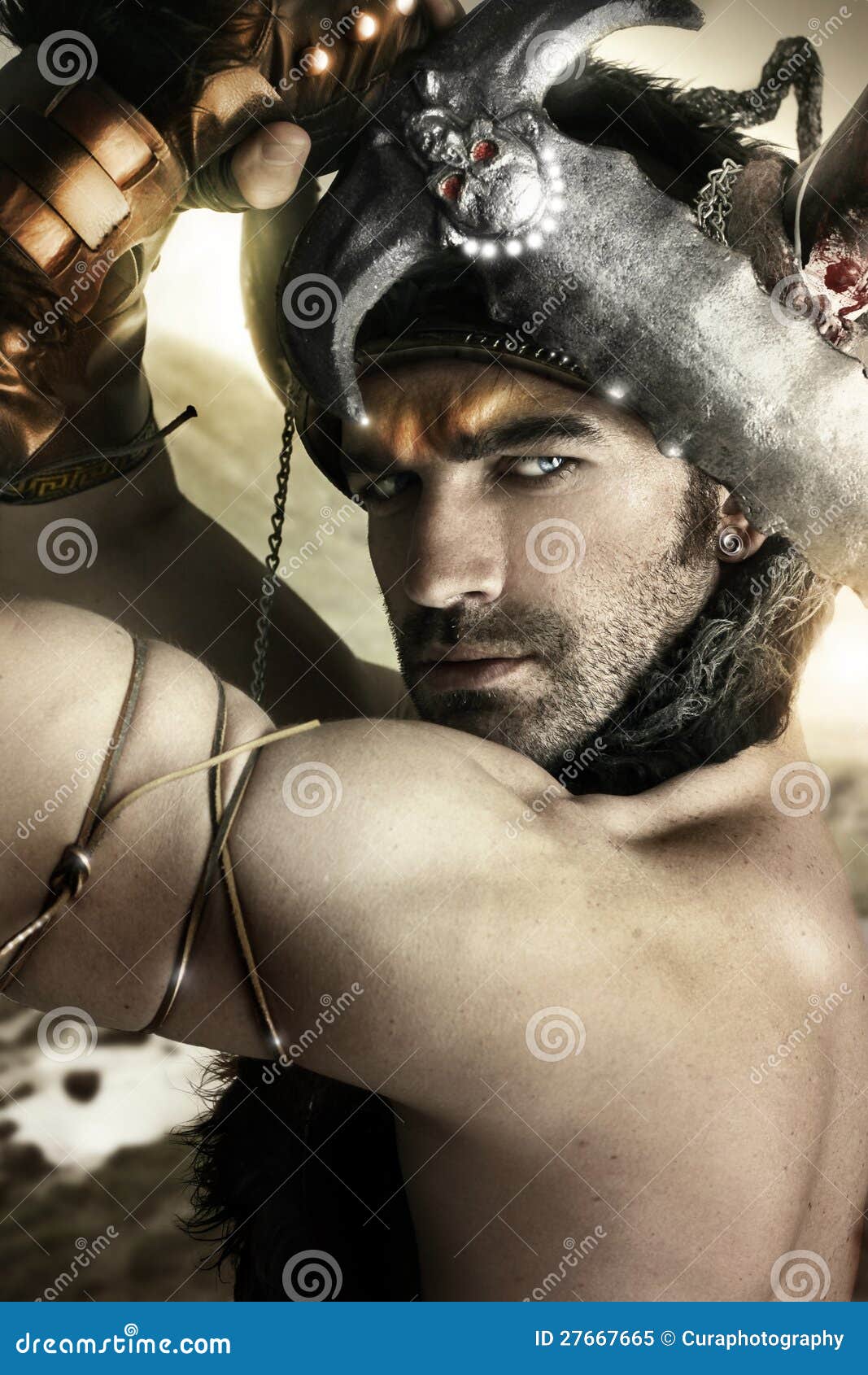 Warrior in action stock image. Image of action, costume - 27667665