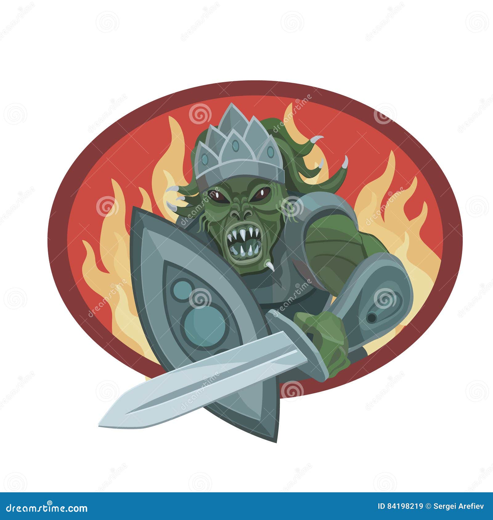 Warrior Aliens with Sword and Shield Stock Illustration - Illustration ...