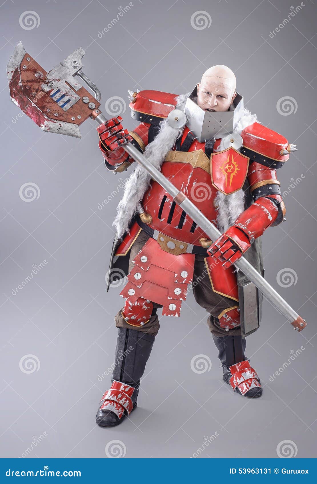 Warrior in the Armor with Axe Stock Image - Image of isolated, fighting ...
