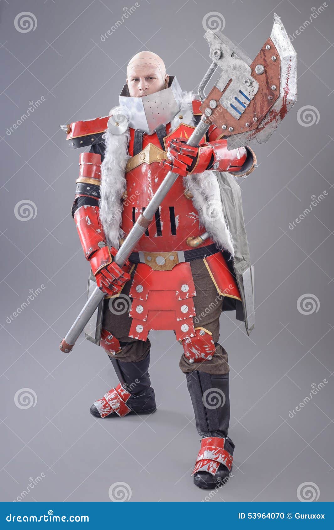 Warrior in the Armor with Axe Stock Photo - Image of body, battle: 53964070