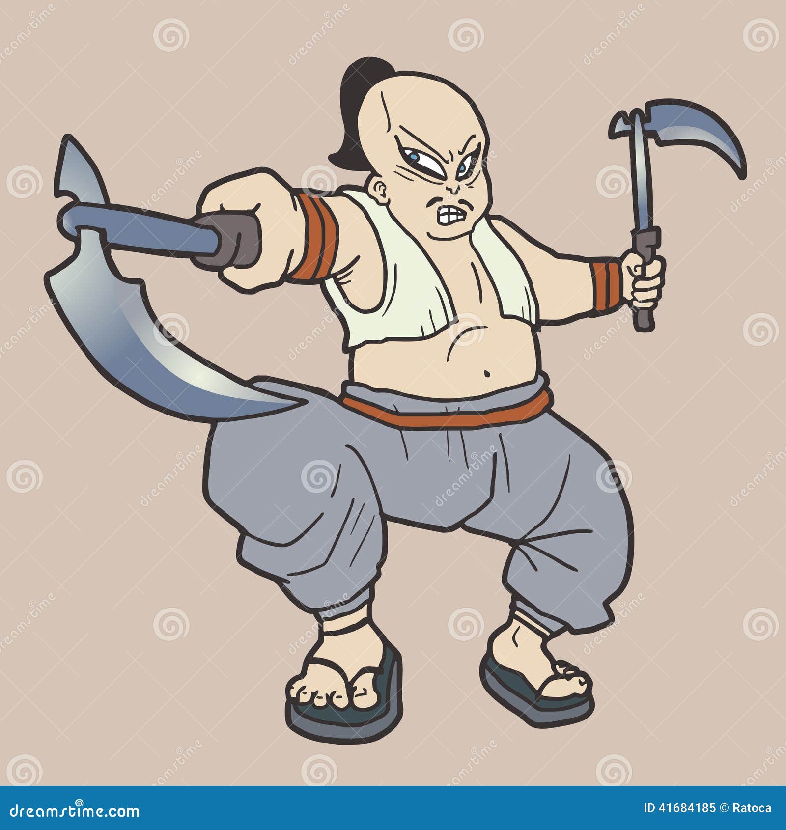 Warrior attack stock vector. Illustration of strong, character - 41684185