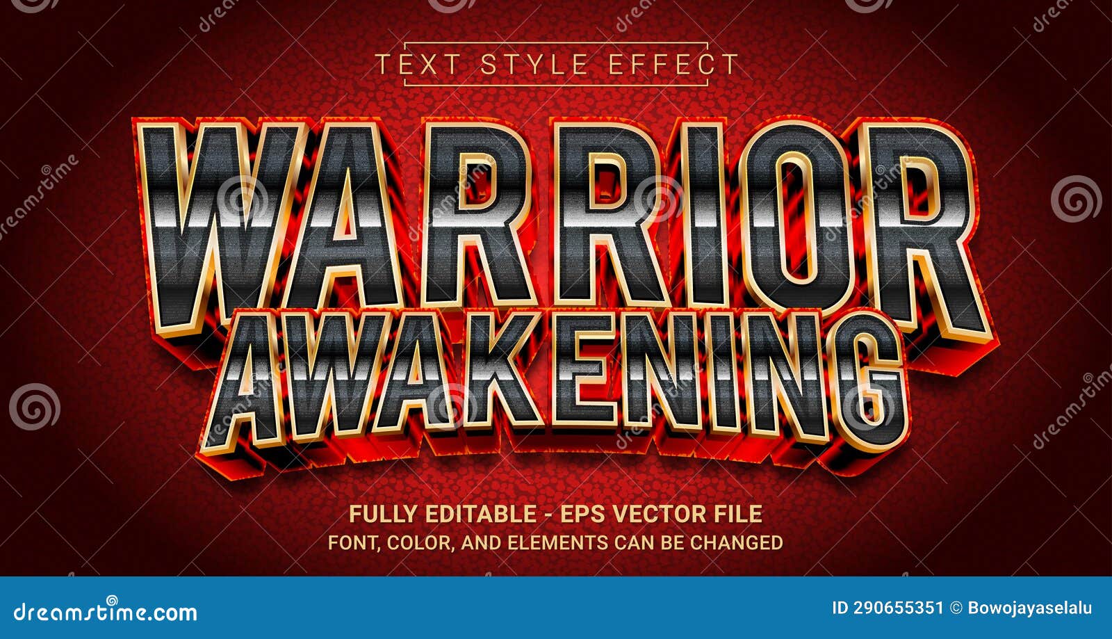 Warrior Awakening Text Style Effect. Editable Graphic Text Template ...