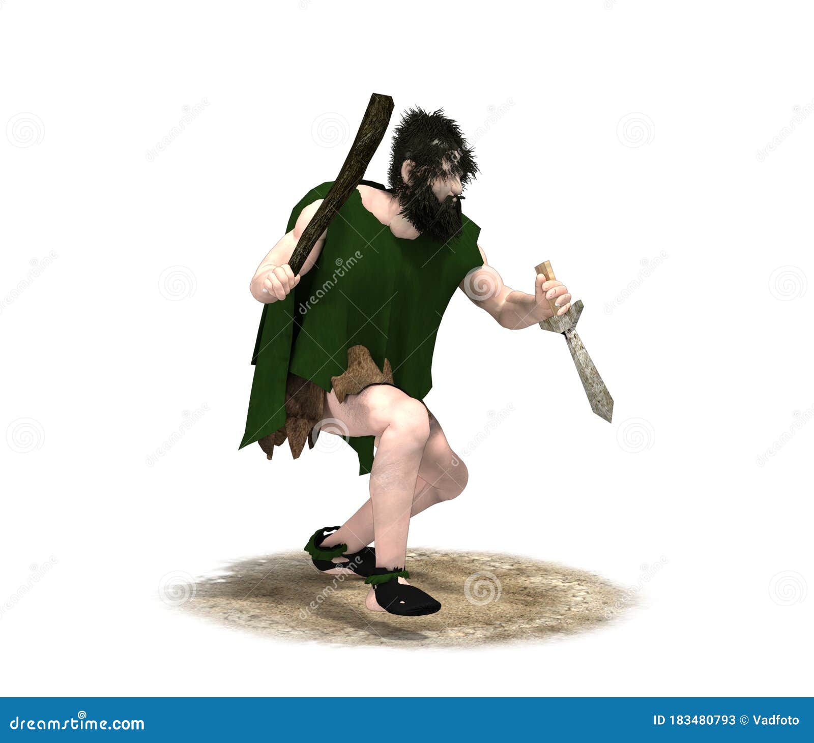 3D Rendering Of A Warrior With An Eyepatch Stock Photo | CartoonDealer ...