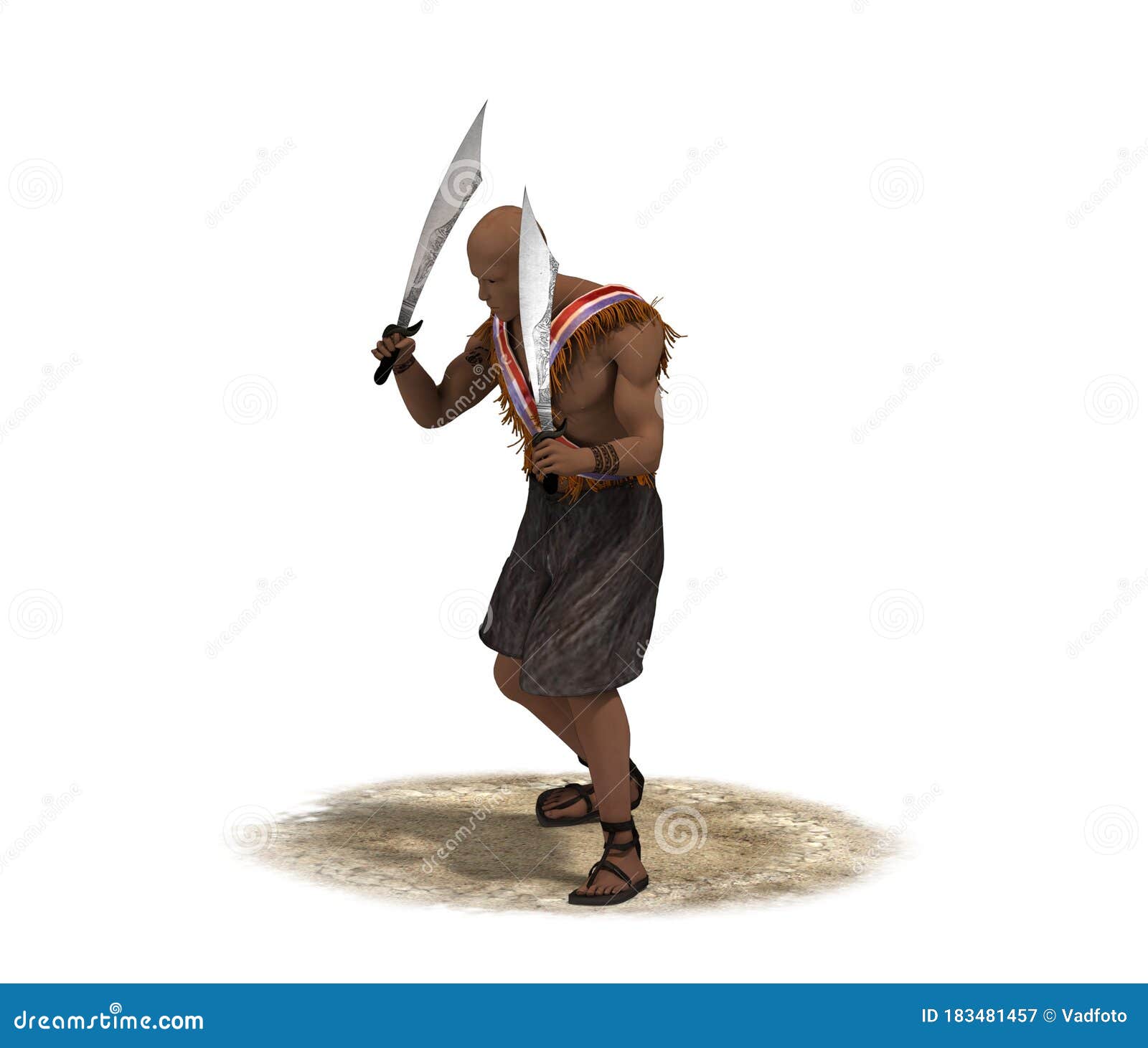 3D Rendering Of A Warrior With An Eyepatch Stock Photo | CartoonDealer ...