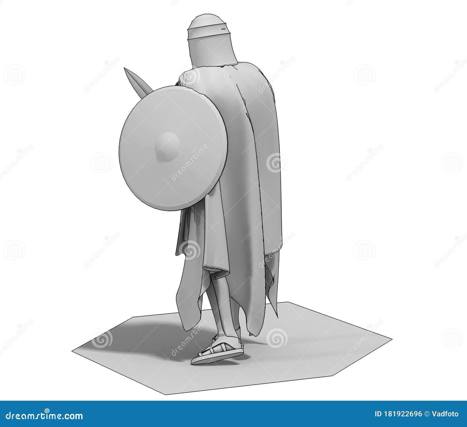 Warrior Character, 3D Visualization, Illustration Stock Illustration ...