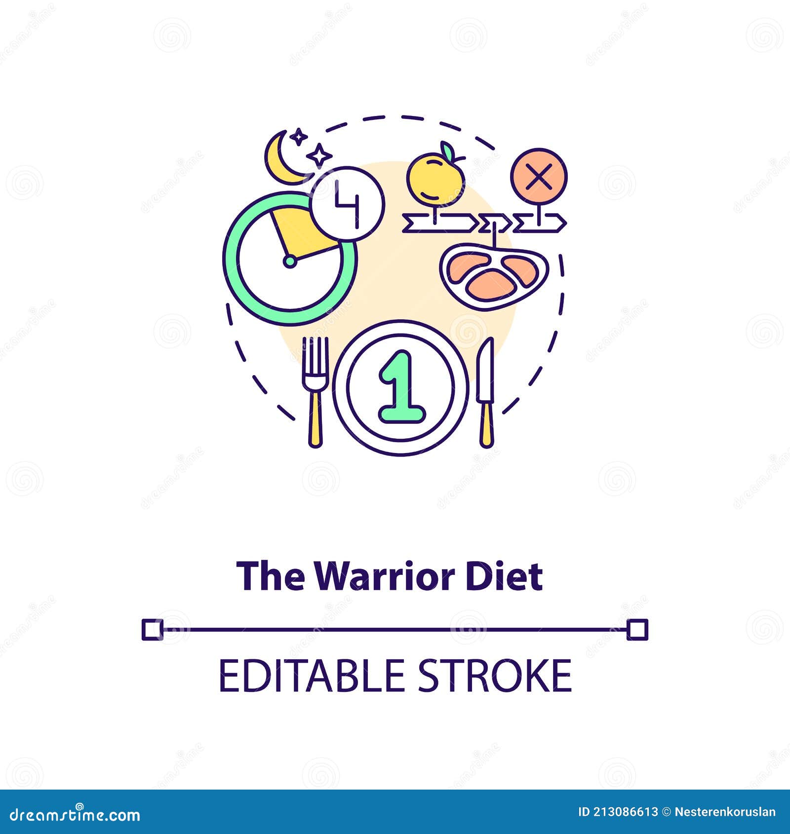 The Warrior Diet Concept Icon Stock Vector - Illustration of nutrition ...