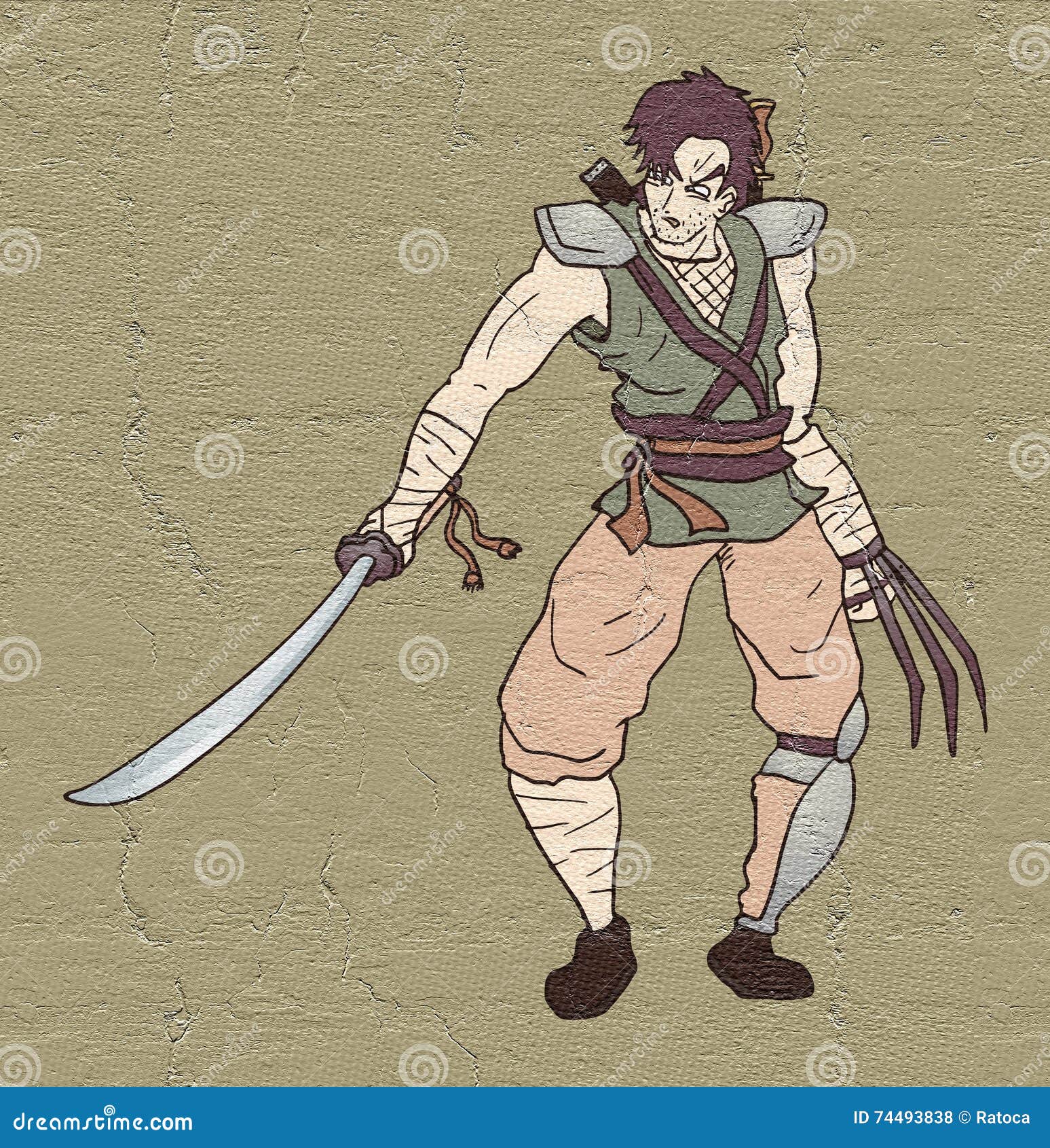 Warrior draw stock illustration. Illustration of white - 74493838