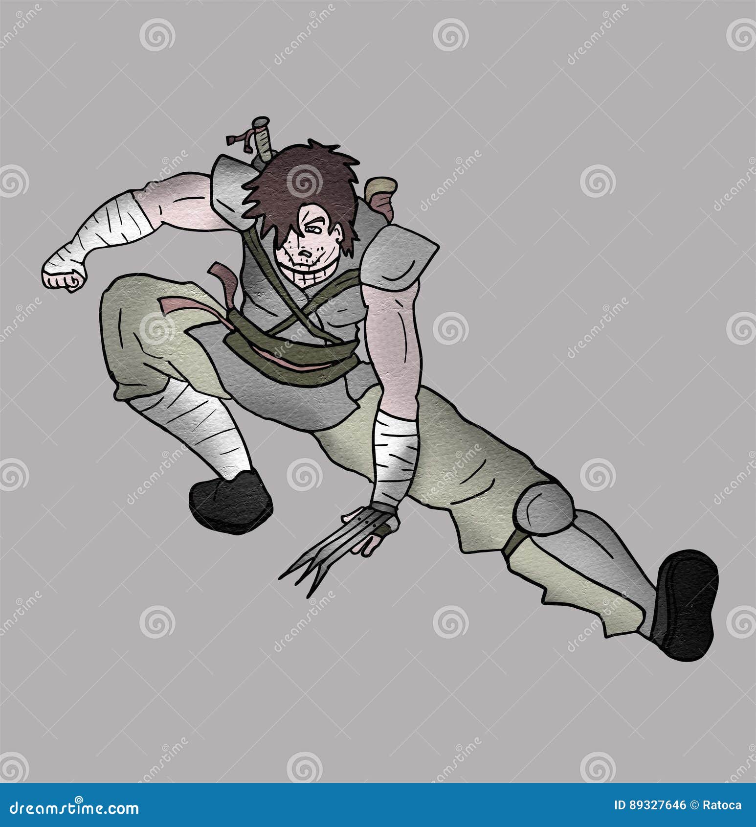 Warrior draw stock illustration. Illustration of warrior - 89327646