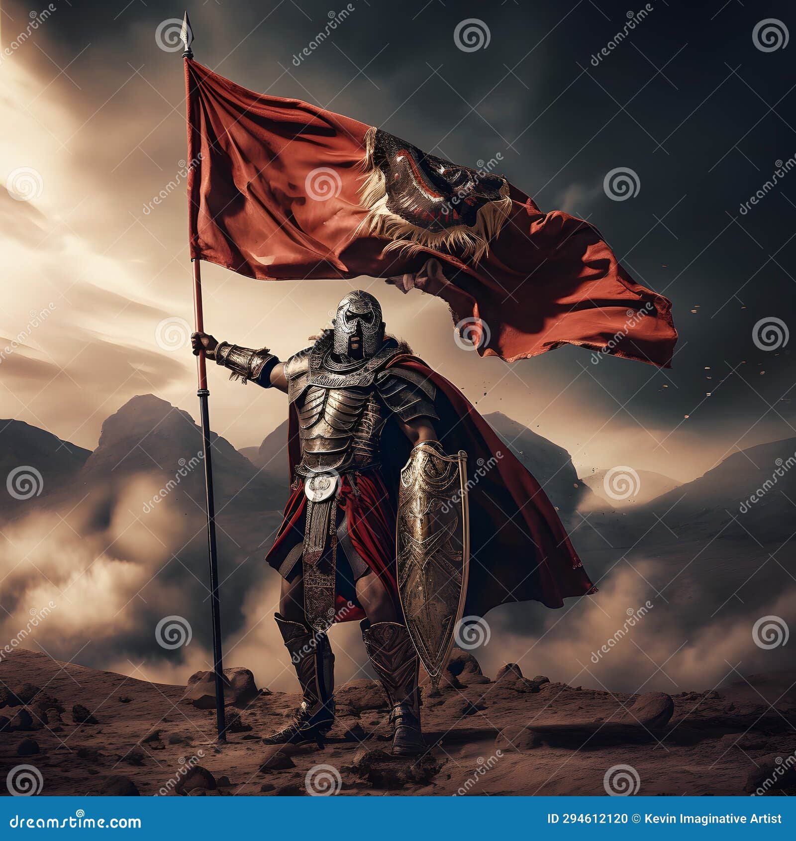 Warrior flag stock illustration. Illustration of holding - 294612120