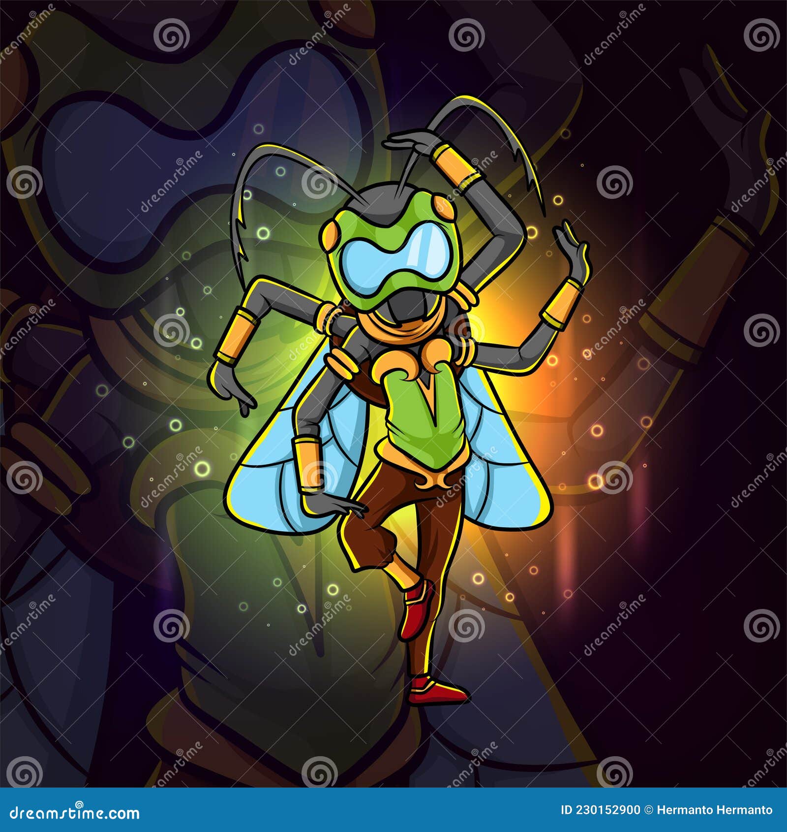 The Warrior Fly Esport Logo Design Stock Vector - Illustration of ...