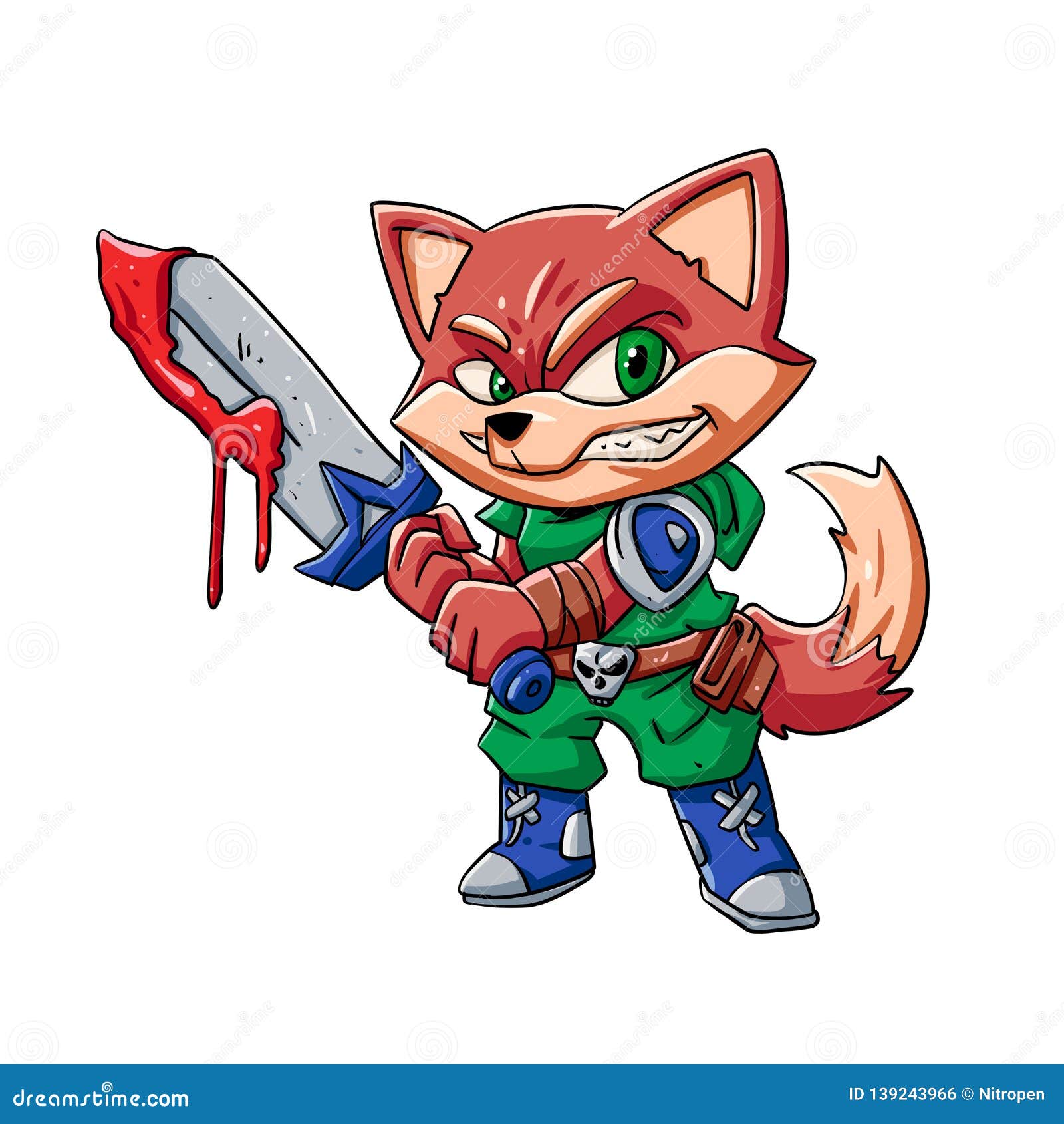 Warrior fox stock illustration. Illustration of foxy - 139243966
