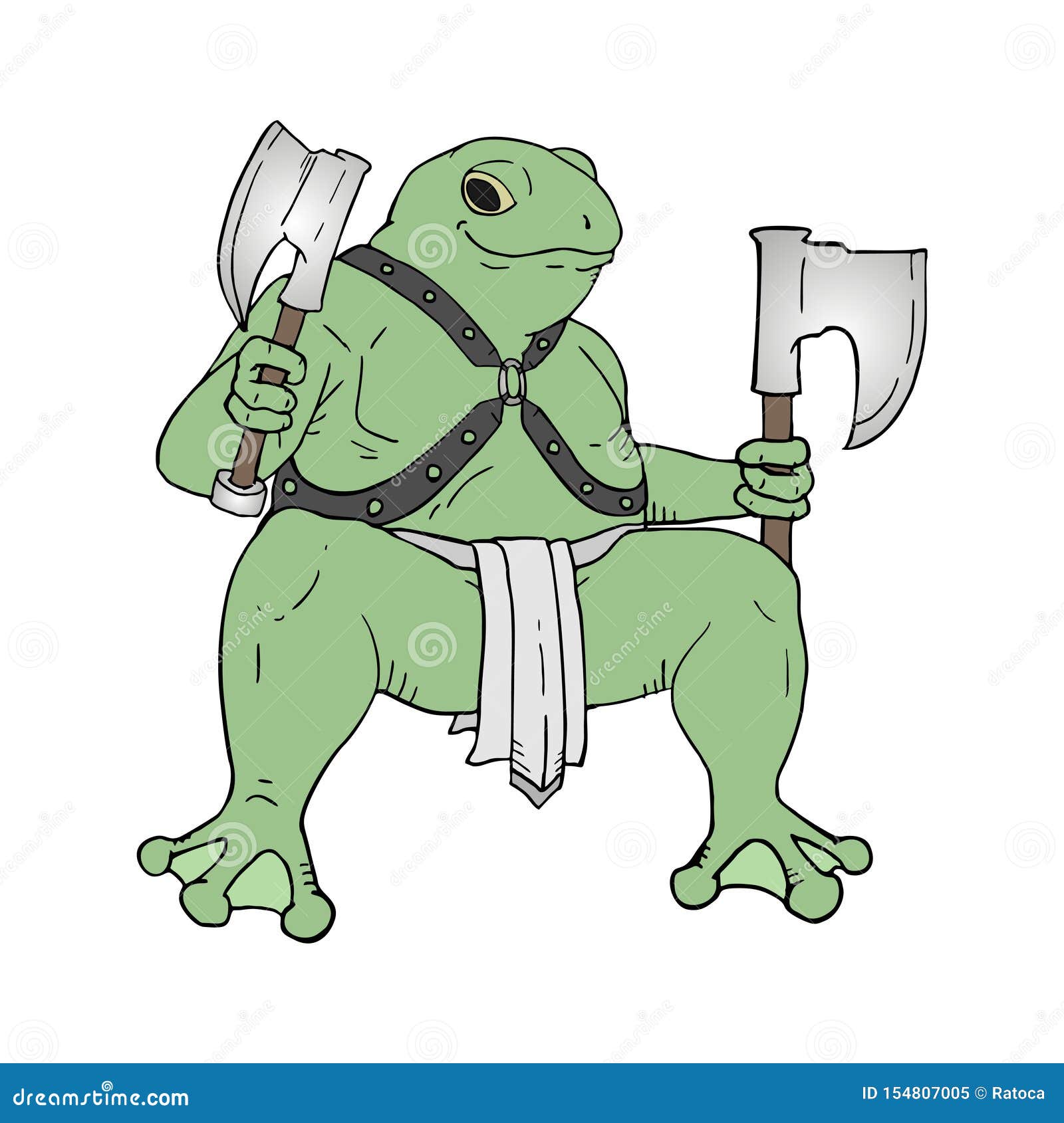 Warrior frog draw stock vector. Illustration of monster - 154807005