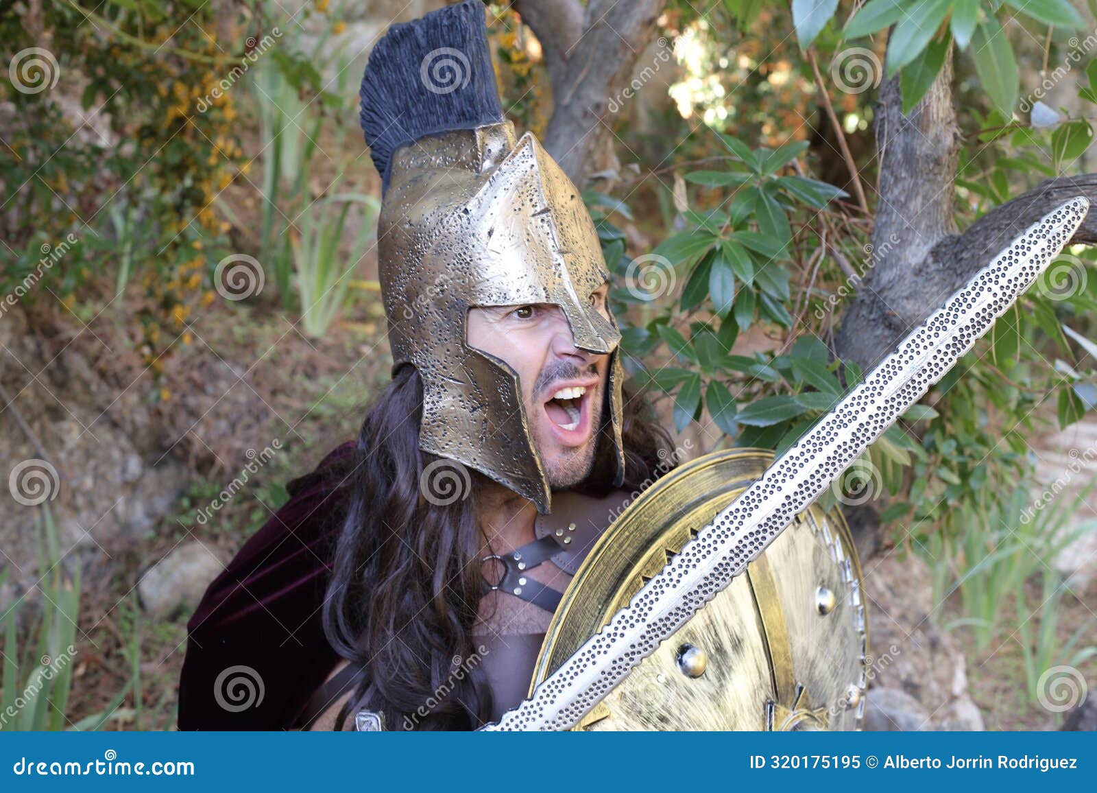 Warrior in Front of an Enemy Stock Image - Image of combat, armour ...