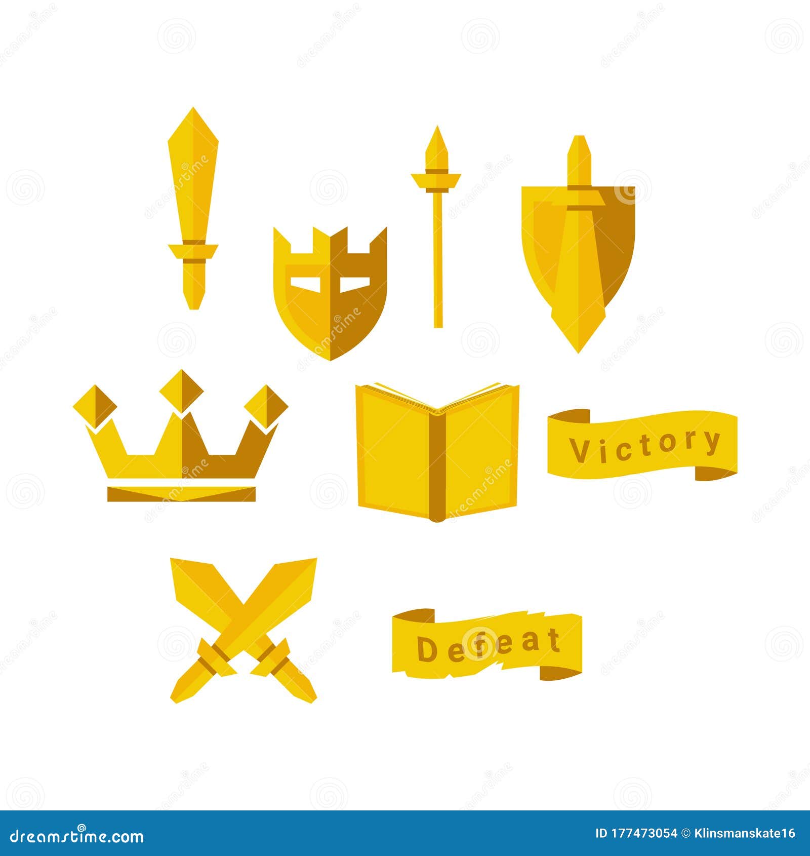 Warrior Game Icon Collection for Element Design Stock Illustration ...