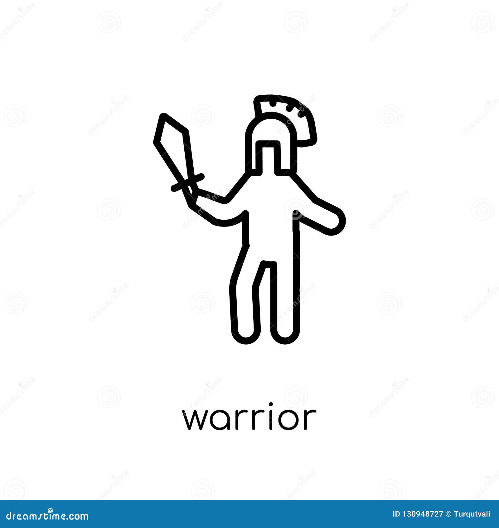 Warrior Icon. Trendy Modern Flat Linear Vector Warrior Icon on W Stock ...