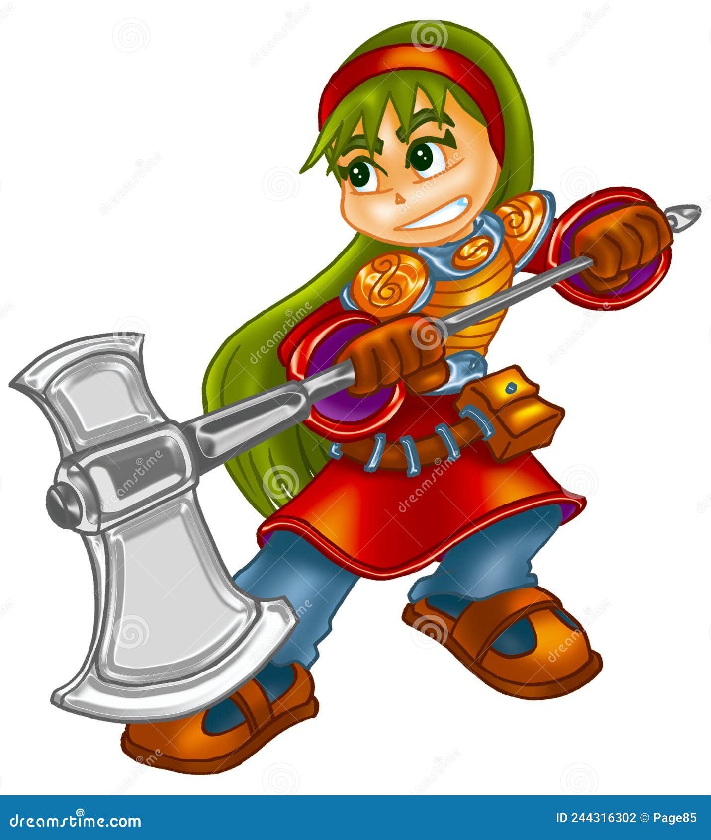 Warrior kid stock illustration. Illustration of digital - 244316302