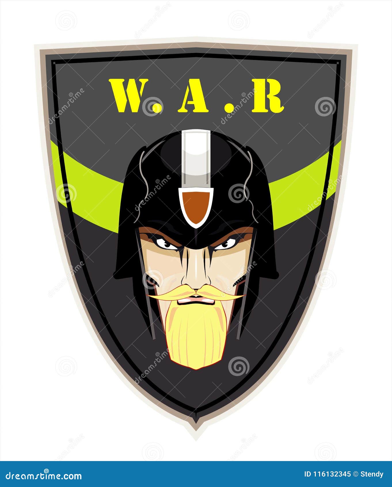 Commander Head Mascot on Shield. Stock Illustration - Illustration of ...