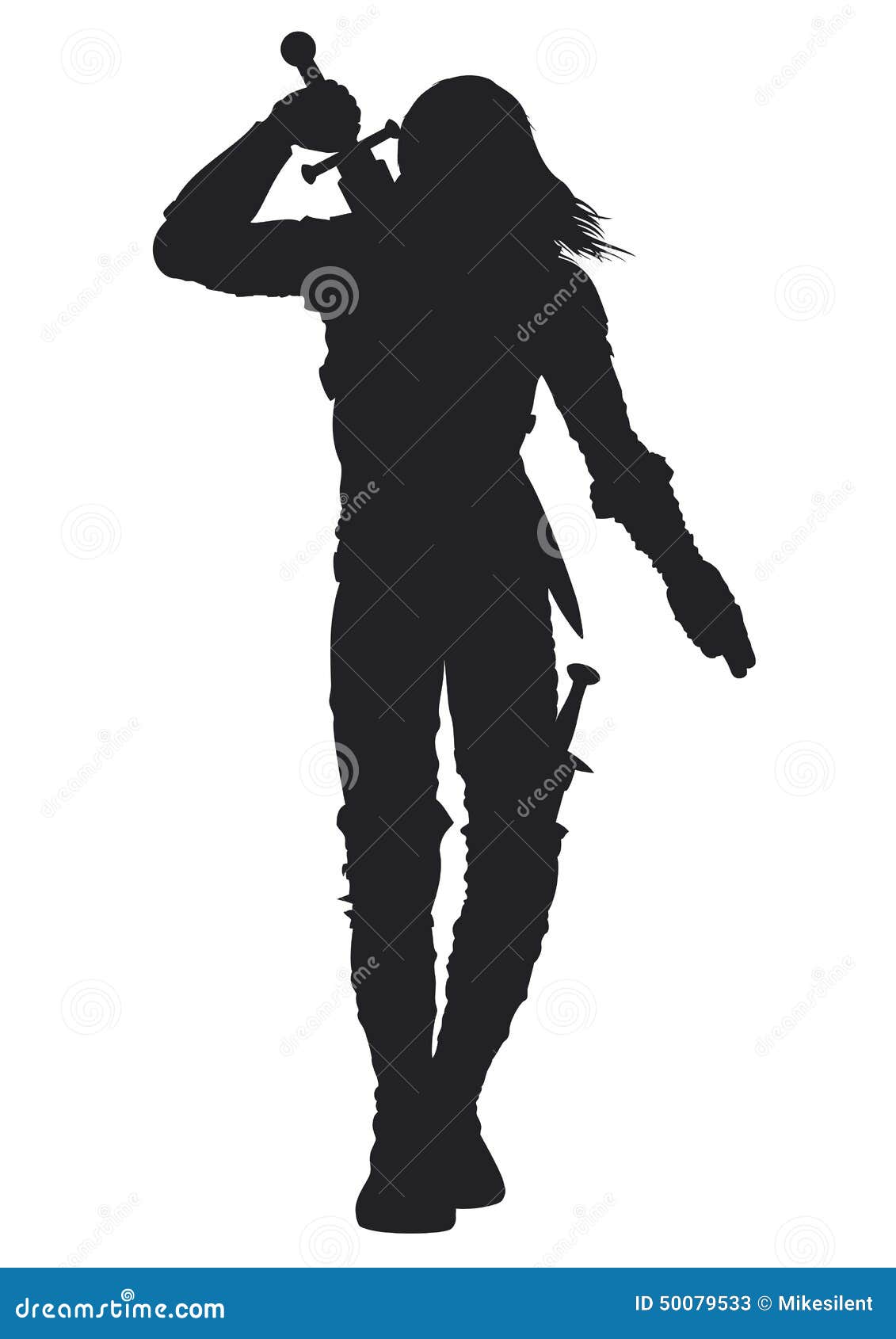 Warrior man silhouette stock vector. Illustration of swordsman - 50079533