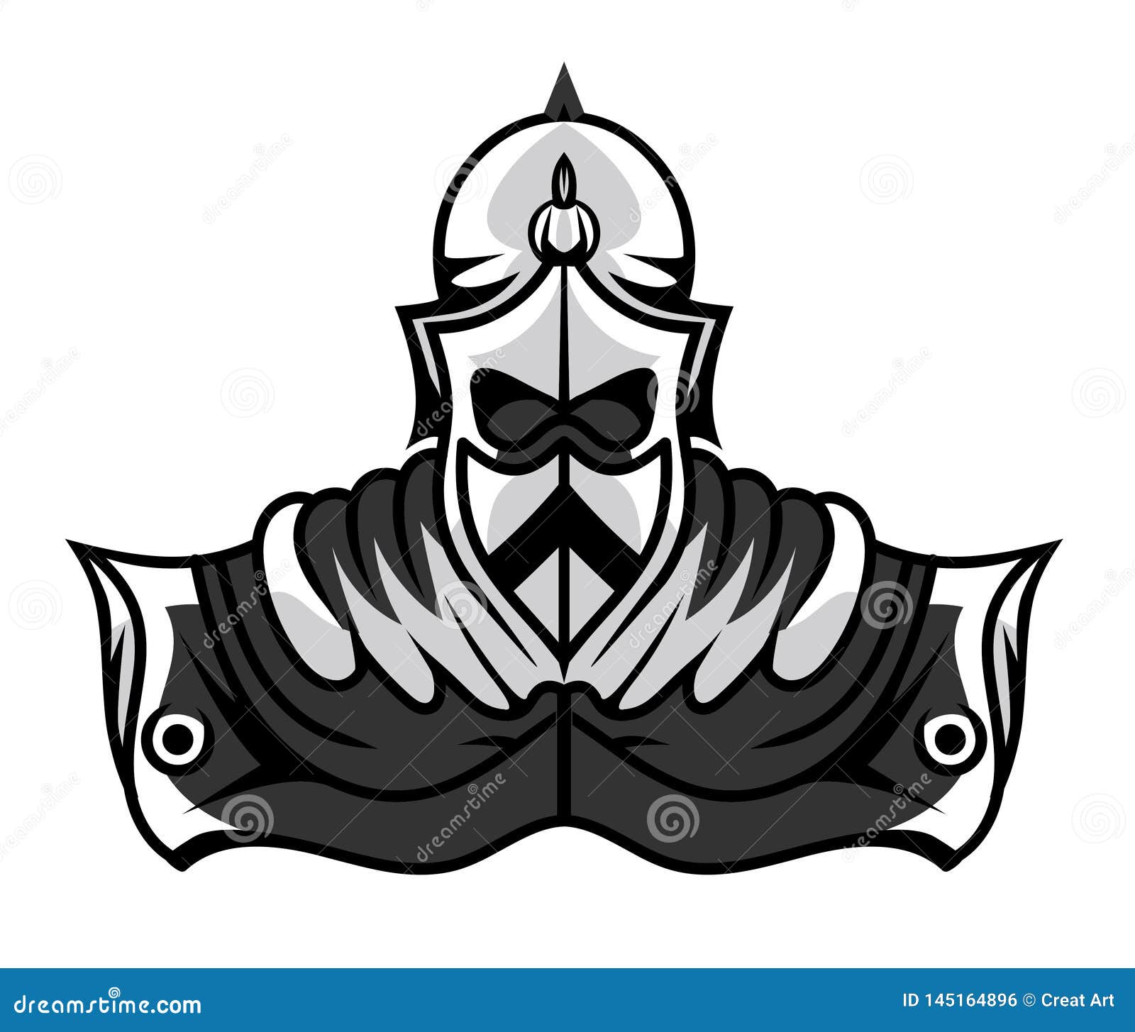 Warrior Mascot Vector Illustration Logo Icon.Warrior Head Stock Vector ...