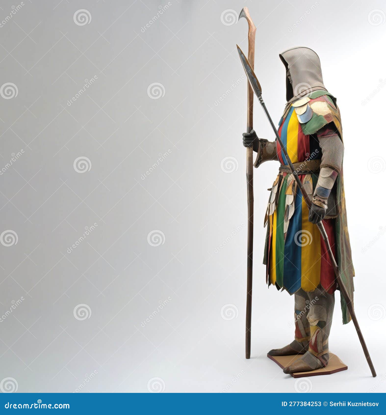 Warrior, Medieval Spearman In Armor. White Background, Isolate. AI ...