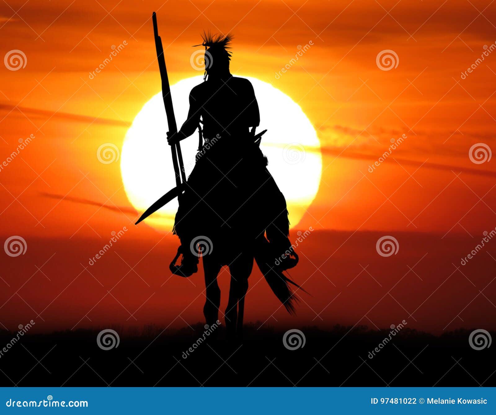 Warrior editorial photography. Image of afire, fire, horse - 97481022