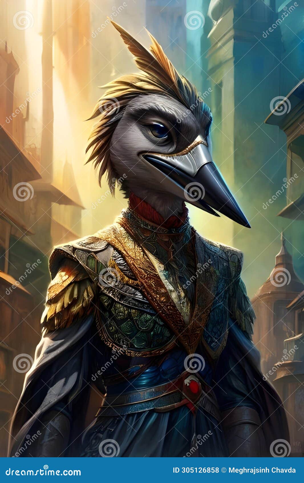 Warrior of the Night Sky stock illustration. Illustration of statue ...