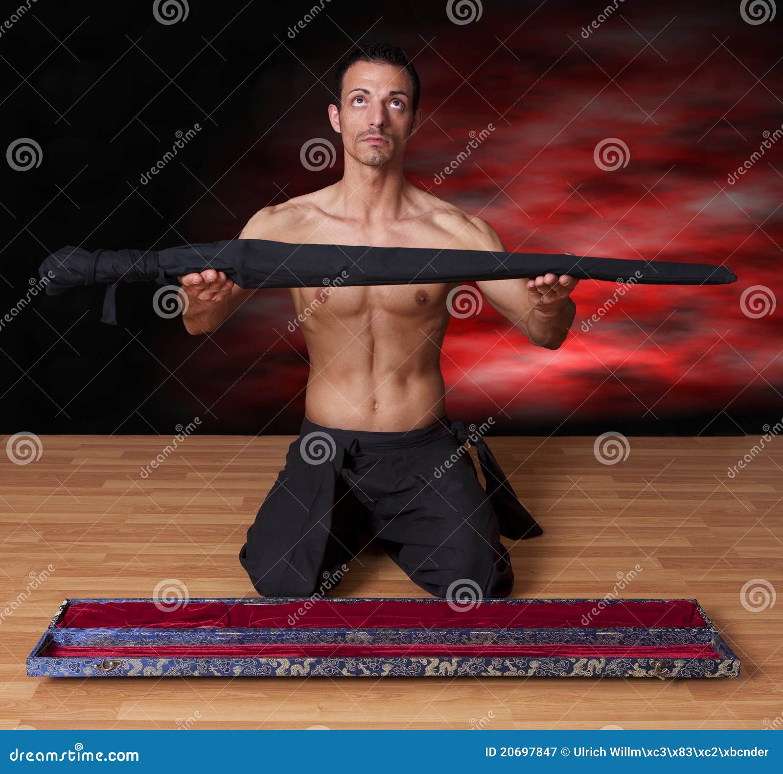 Warrior Presenting His Sword Stock Image - Image of defense, active ...