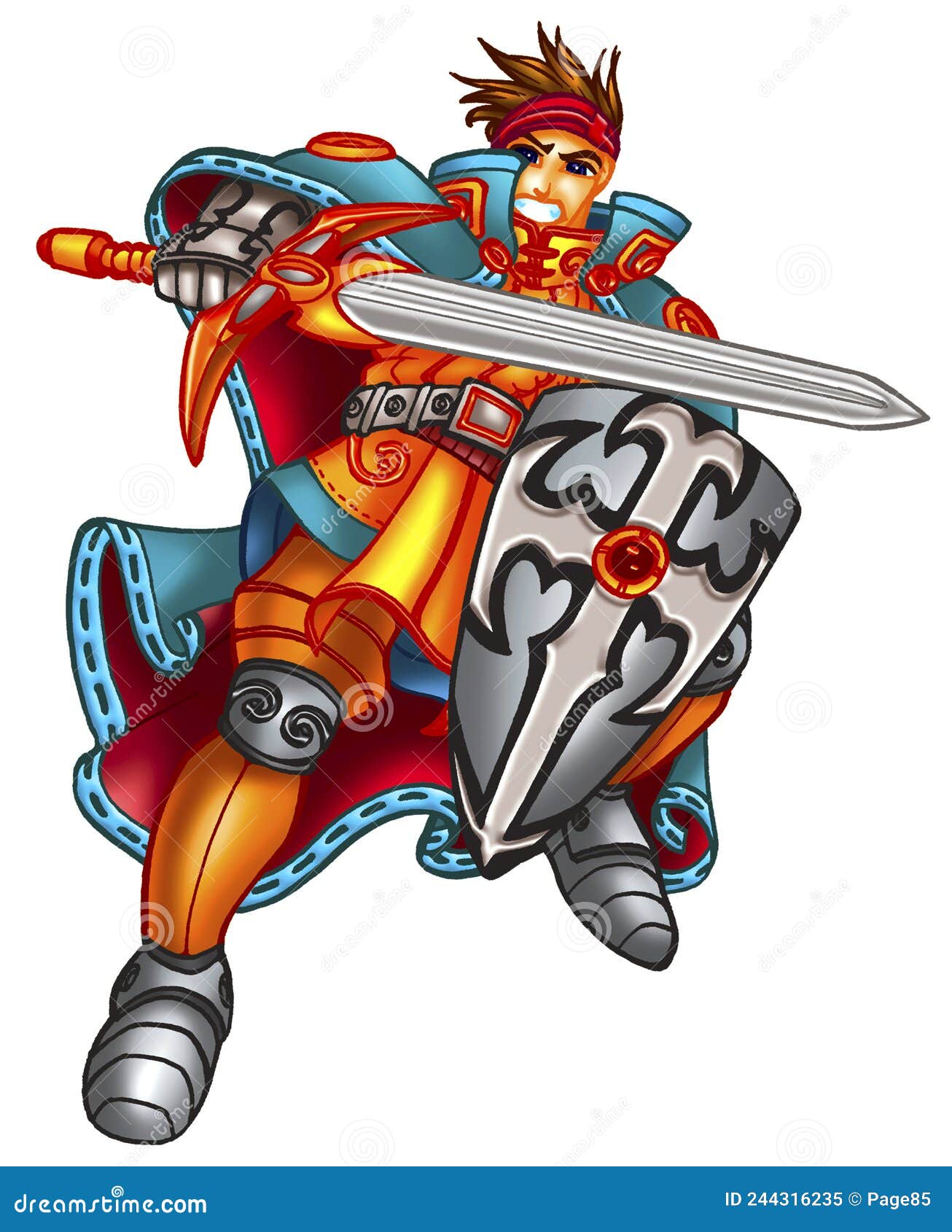 Warrior prince stock illustration. Illustration of cartoon - 244316235