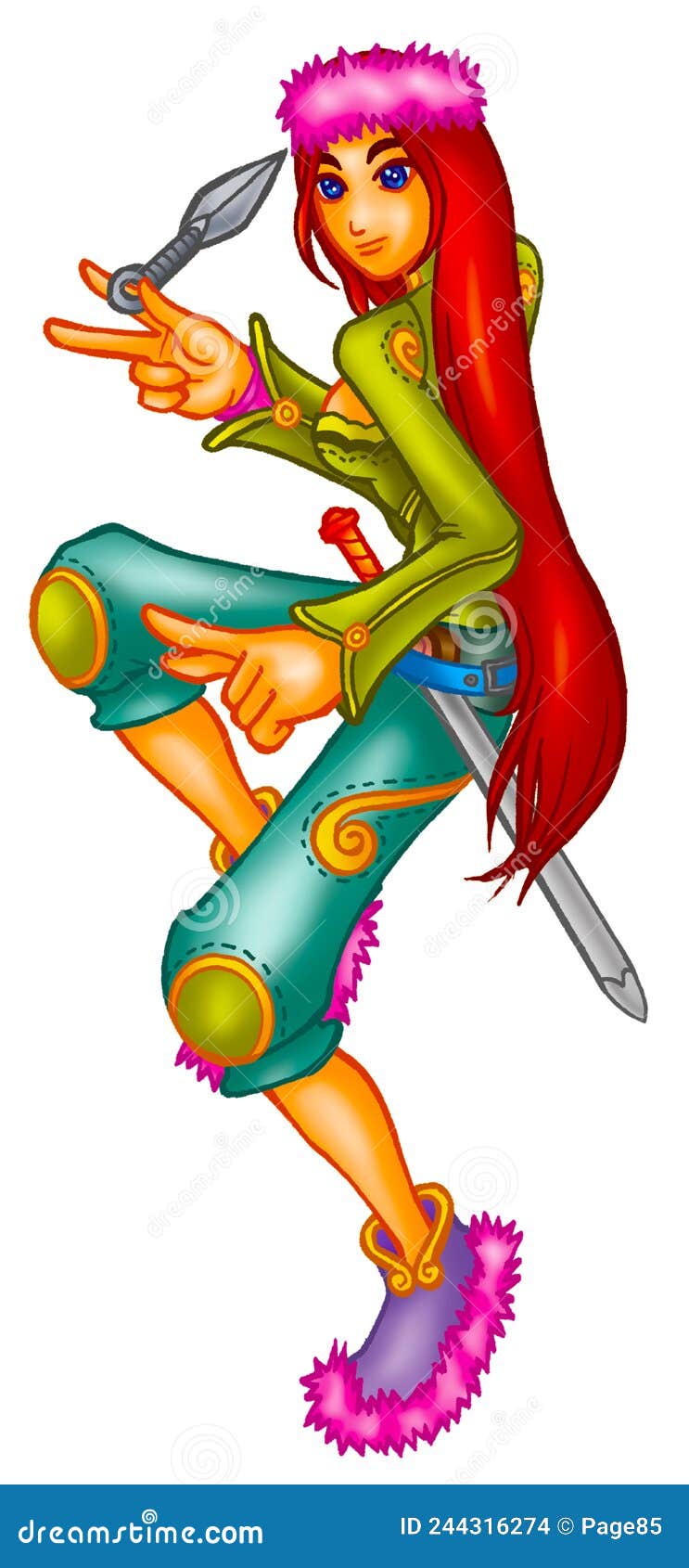 Warrior princess stock illustration. Illustration of female - 244316274