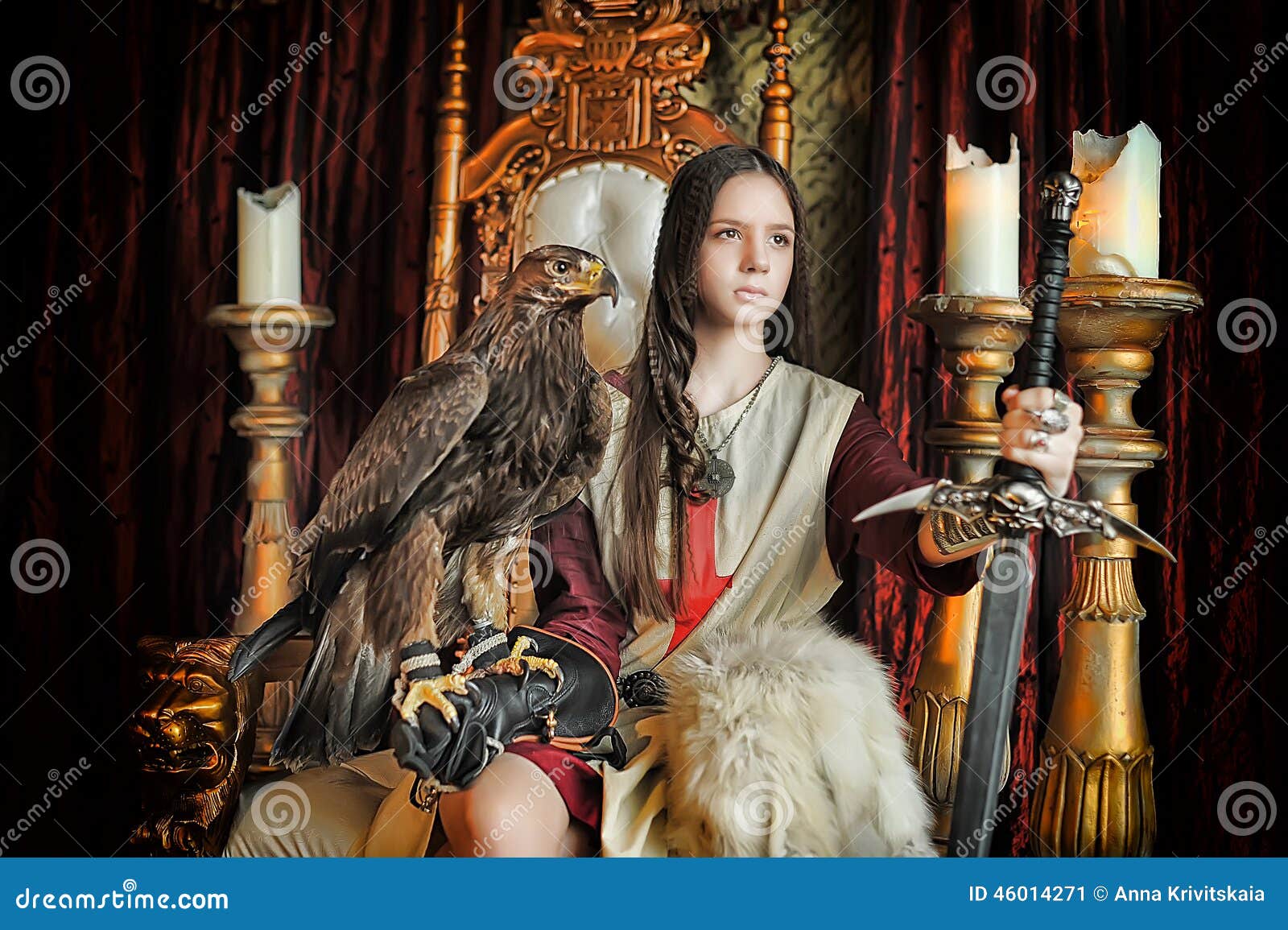 Warrior Sitting On Throne