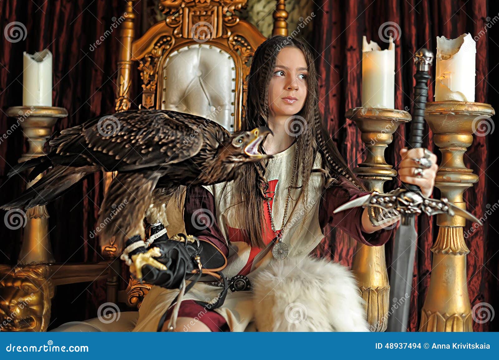 Warrior Sitting On Throne